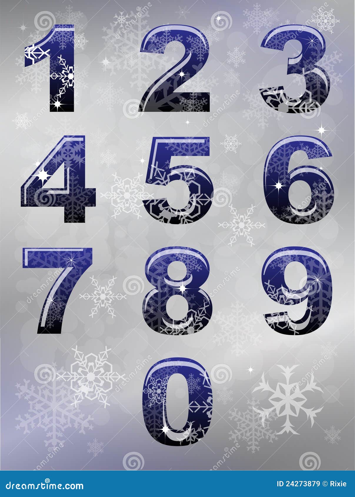 Números del invierno ilustración del vector. Ilustración de cinco ...