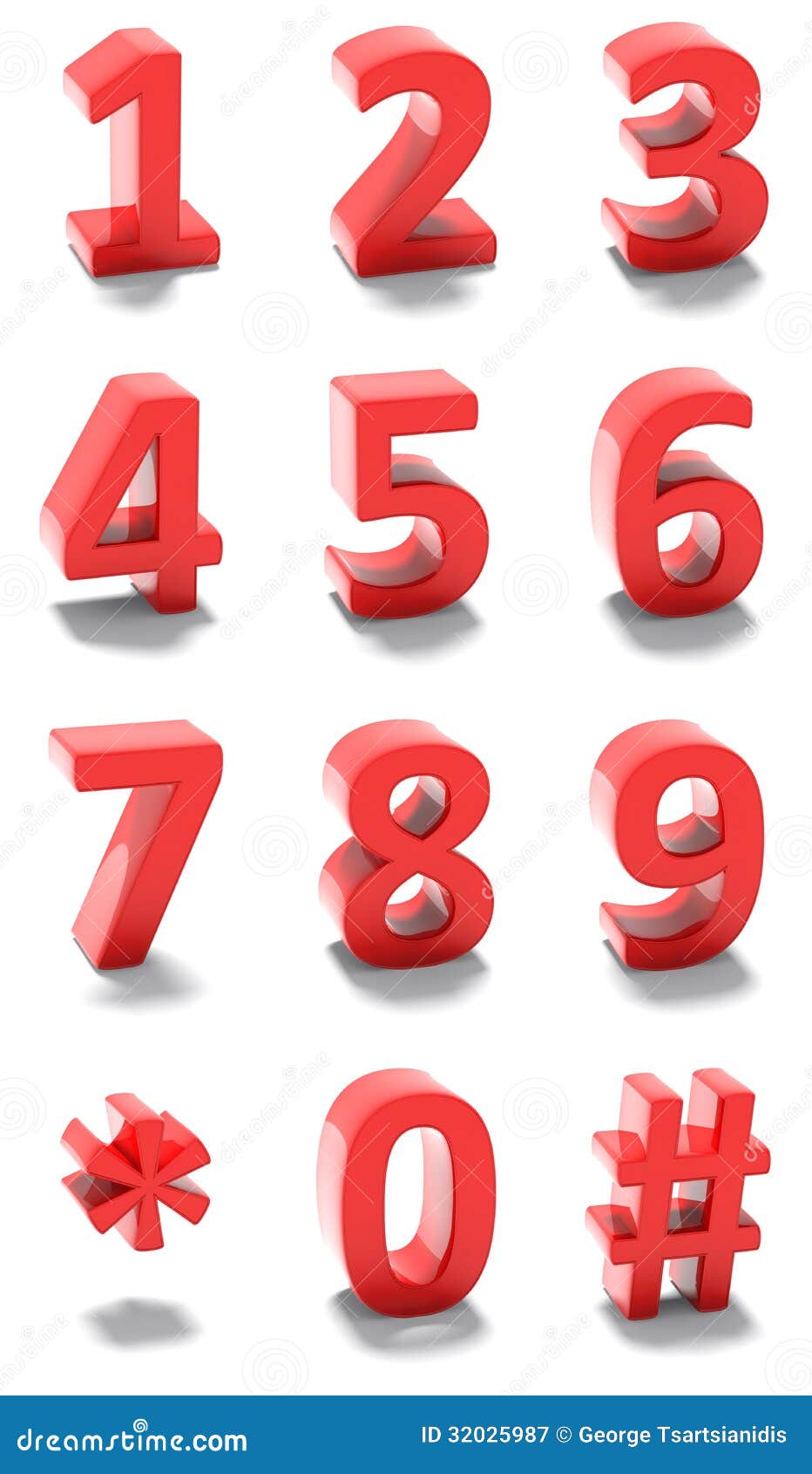 Números del rojo 3d stock de ilustración. Ilustración de teléfono ...