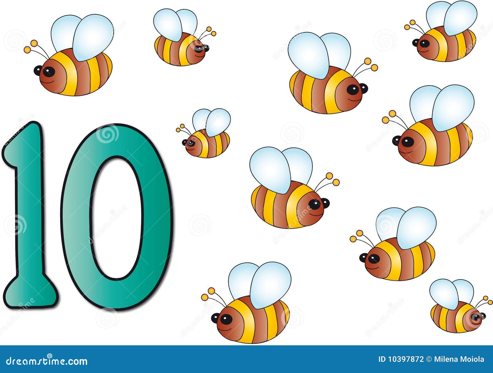 Números: Diez Fotografía de archivo - Imagen: 10397872