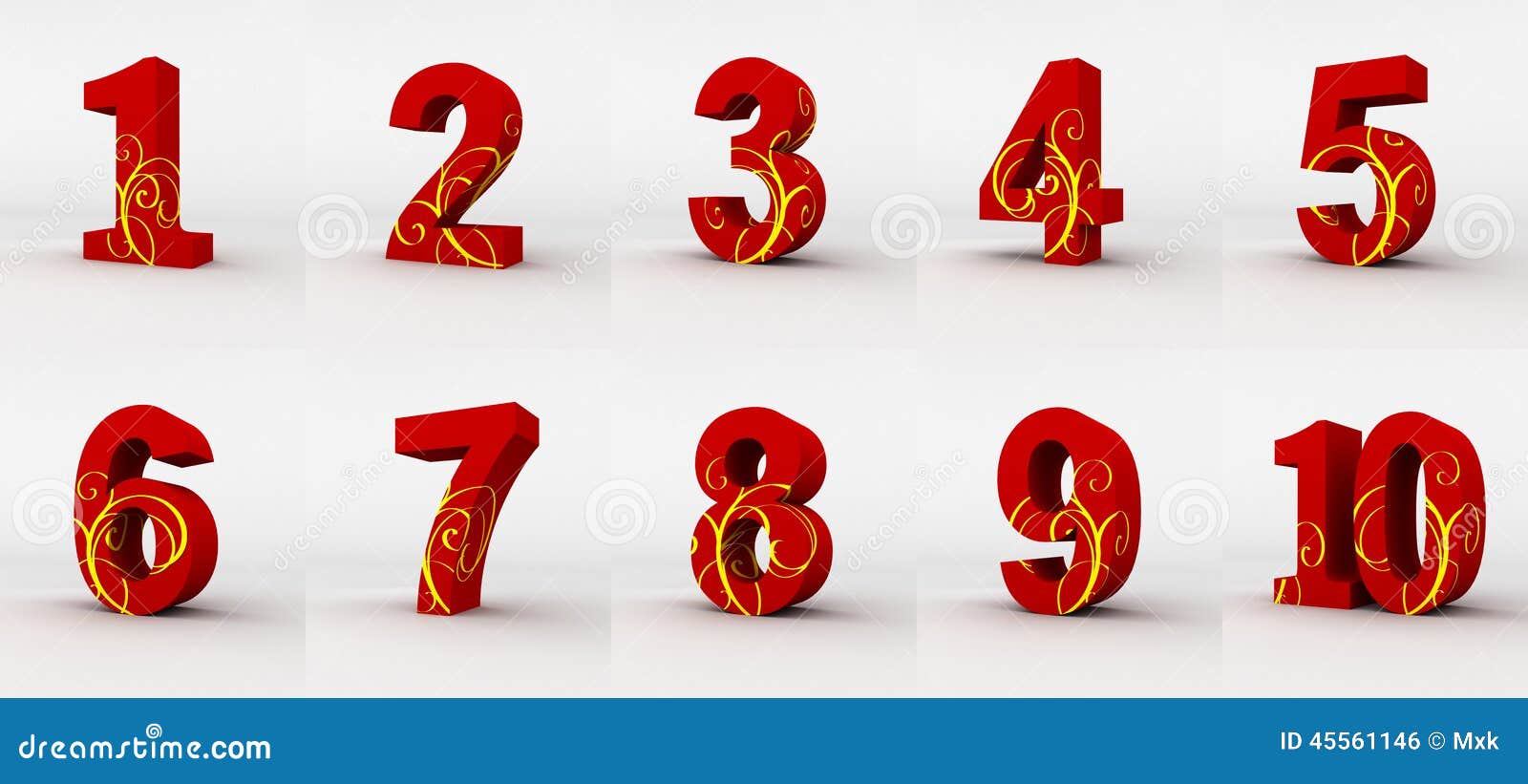 Números rojos stock de ilustración. Ilustración de manera - 45561146