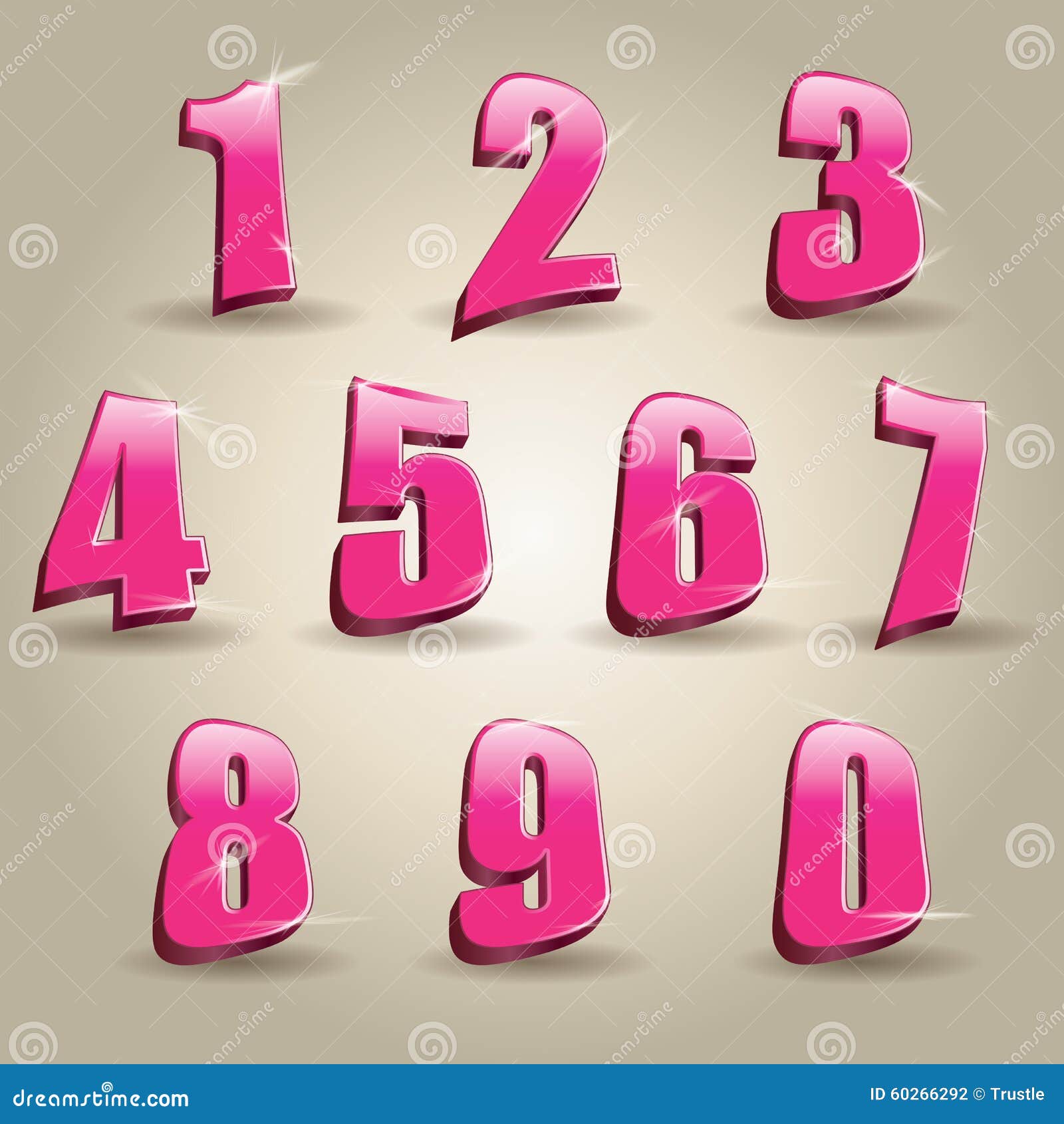 Números rosados ilustración del vector. Ilustración de moderno - 60266292