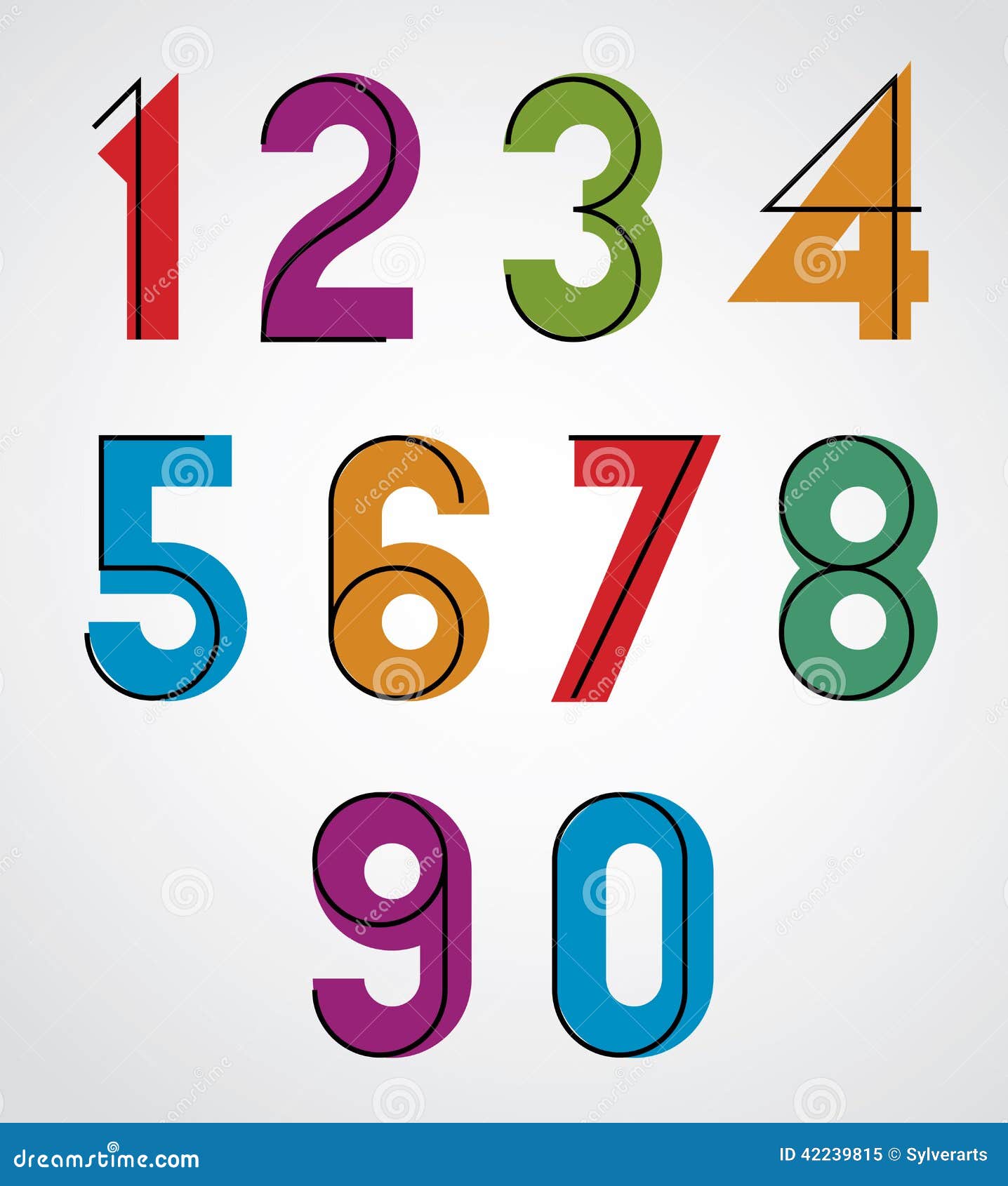 Números Simples Binarios Coloridos Ilustración del Vector - Ilustración ...