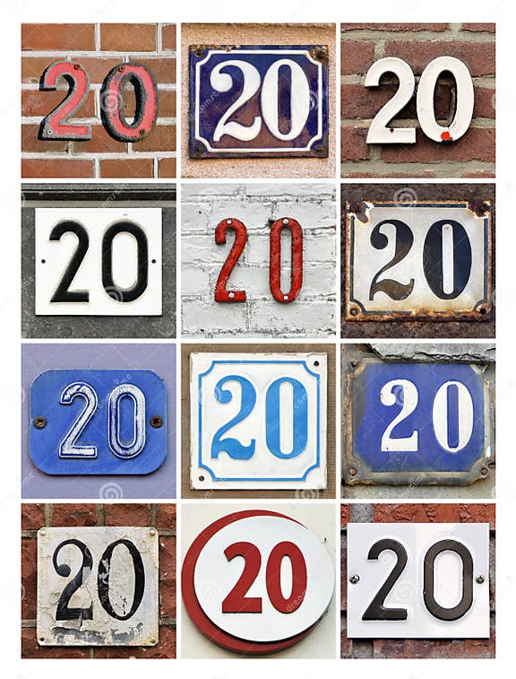 Números veinte foto de archivo. Imagen de vigésimo, cuadrado - 33444050