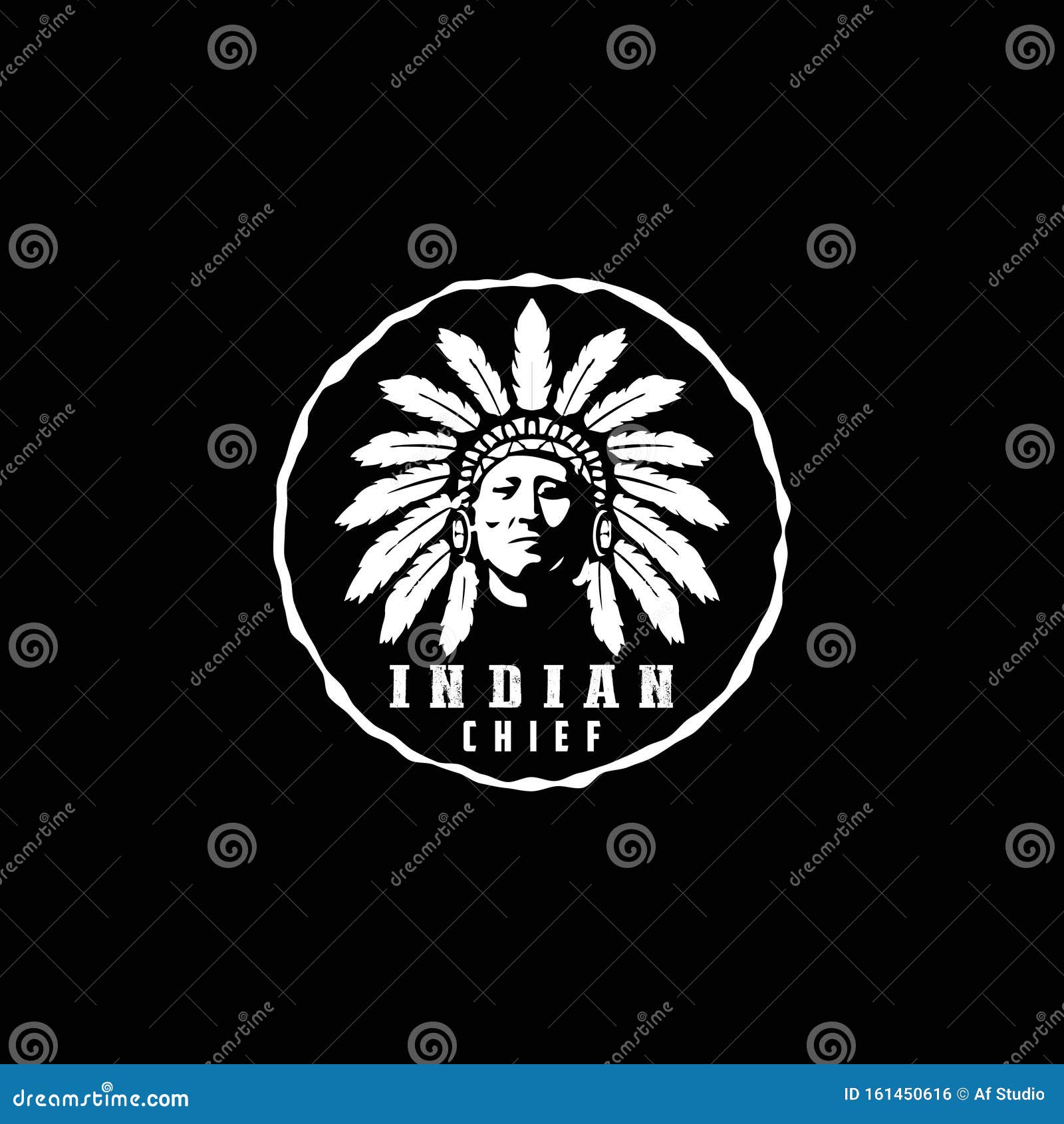 American Native, Indian Chief Logo Design Vector Illustration Stock ...