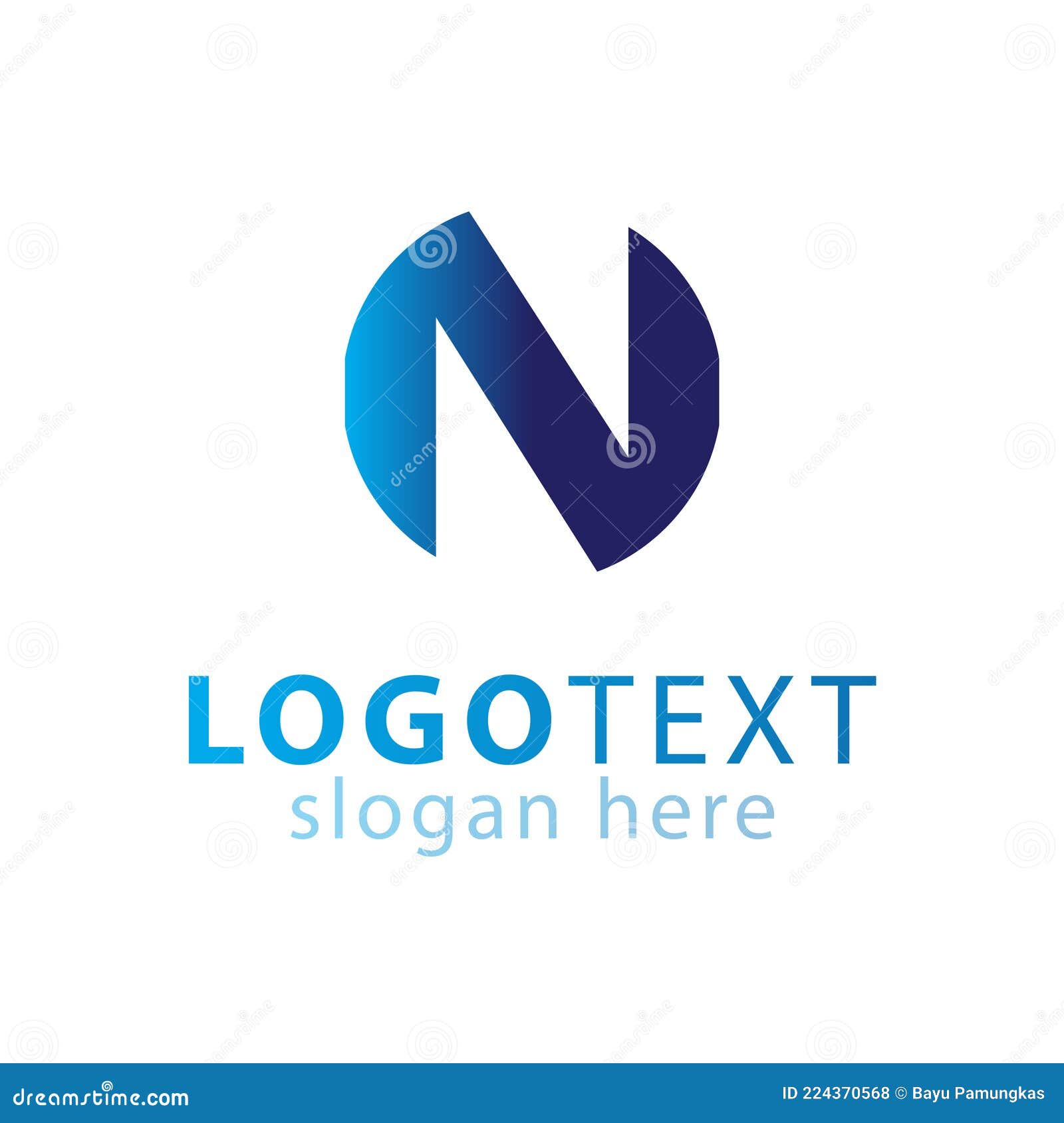 N Abstract Initial Letter Logo Vector Stock Vector - Illustration of ...