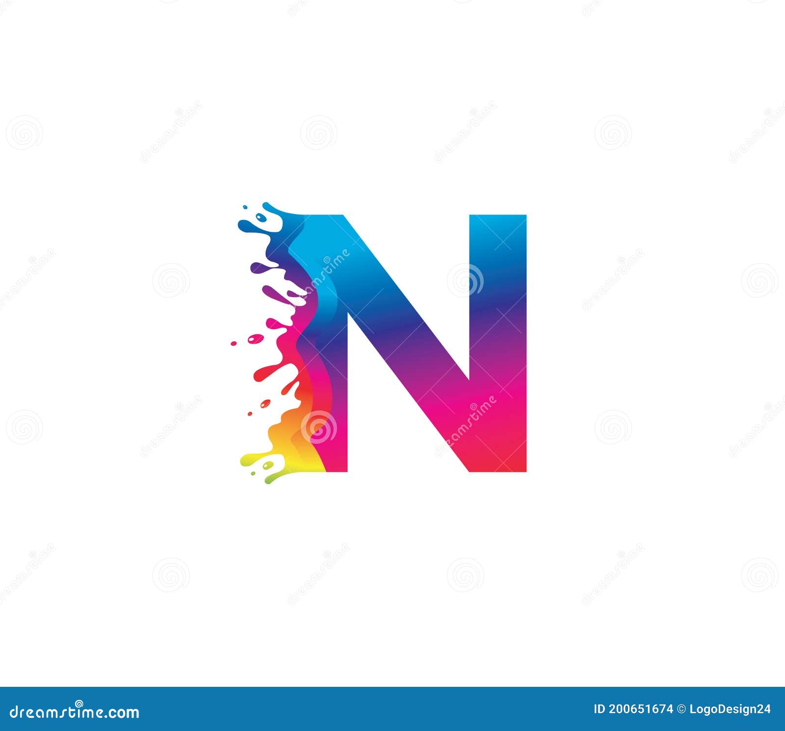 N Alphabet Painting Logo Design Concept Stock Vector - Illustration of ...