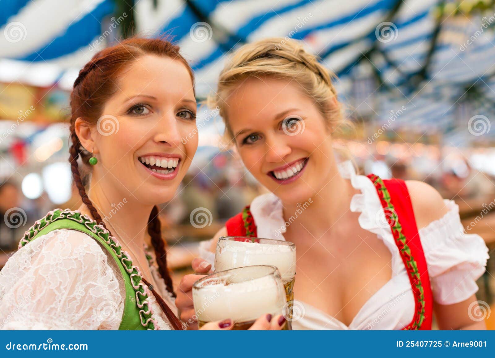 N with Bavarian Dirndl in Beer Tent Stock Image - Image of clothes ...