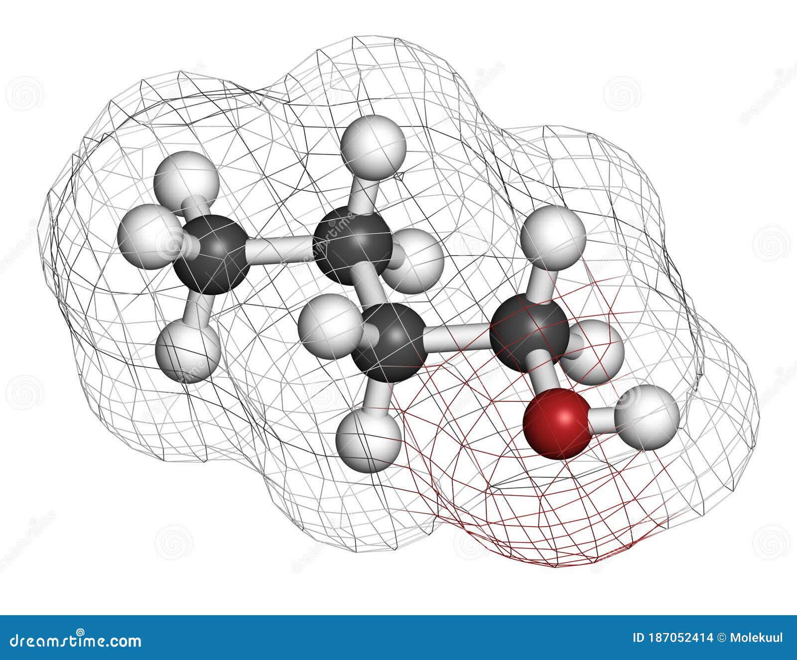 N-butanol 1-butanol Molecule. Used As Flavouring And As A Solvent ...