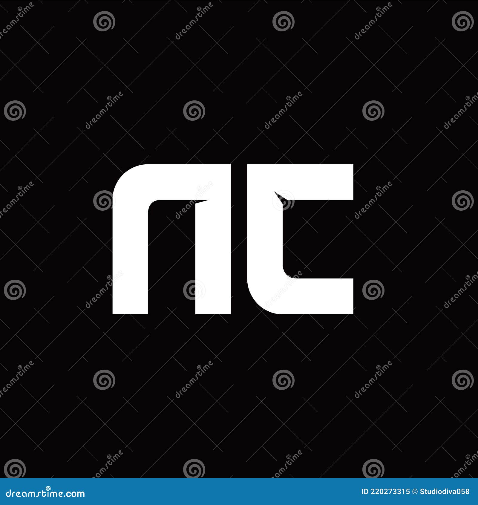N C Letter Monogram Style Initial Logo Template Stock Illustration ...