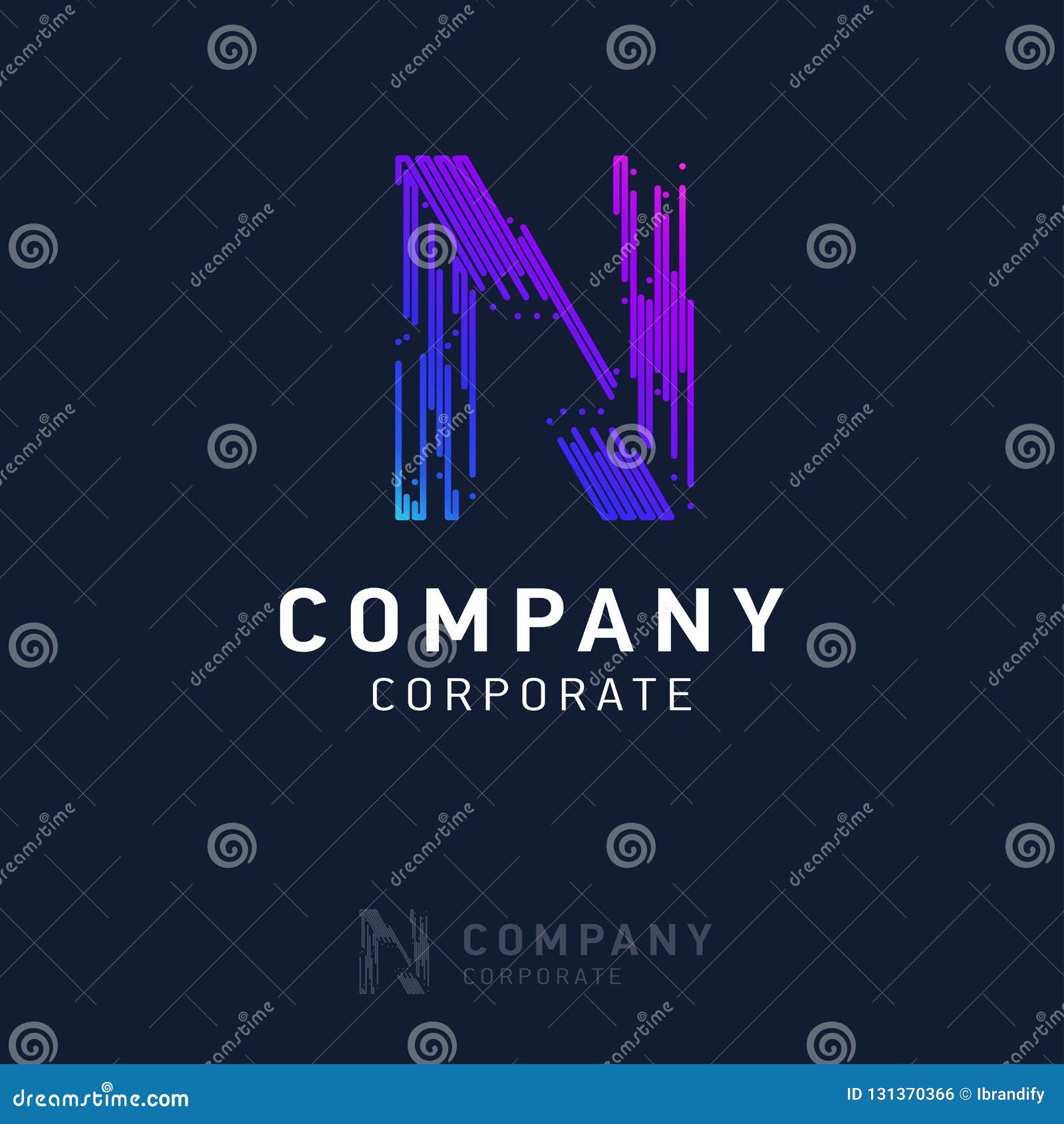 N Company Logo Design with Visiting Card Vector Stock Vector ...