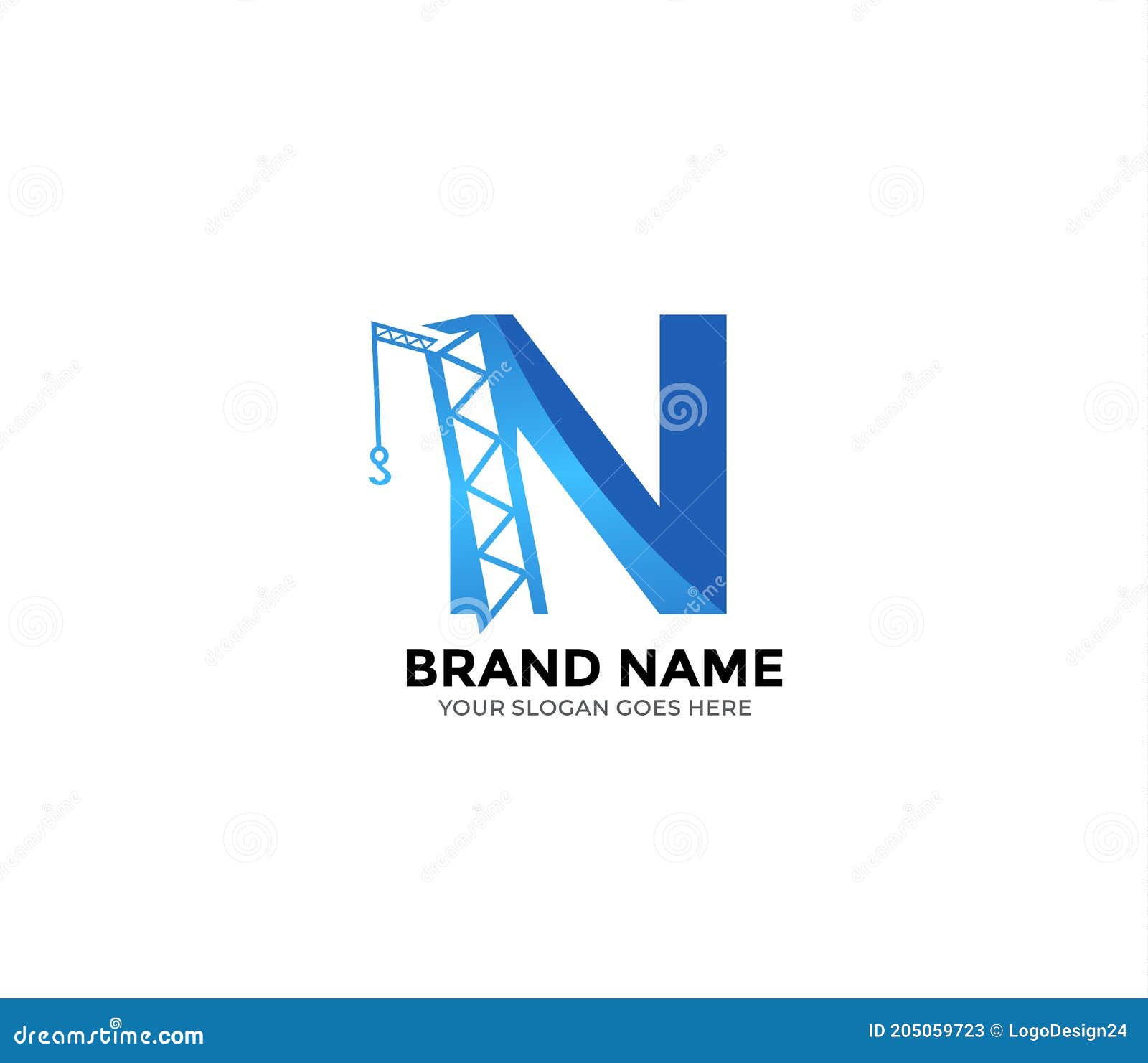 N Construction Logo Design Concept Stock Vector - Illustration of home ...