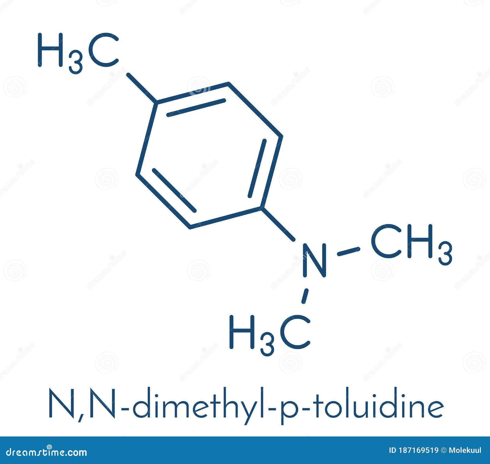 N,N-dimethyl-p-toluidine (DMPT) Molecule. Commonly Used As Catalyst In ...