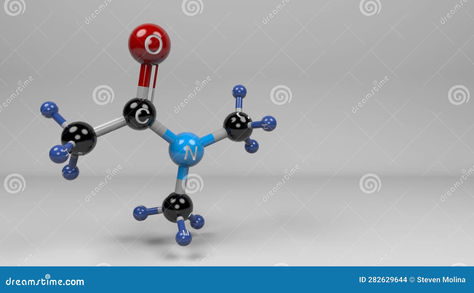 N,N?Dimethylacetamide Molecule 3D Render Illustration. Stock ...