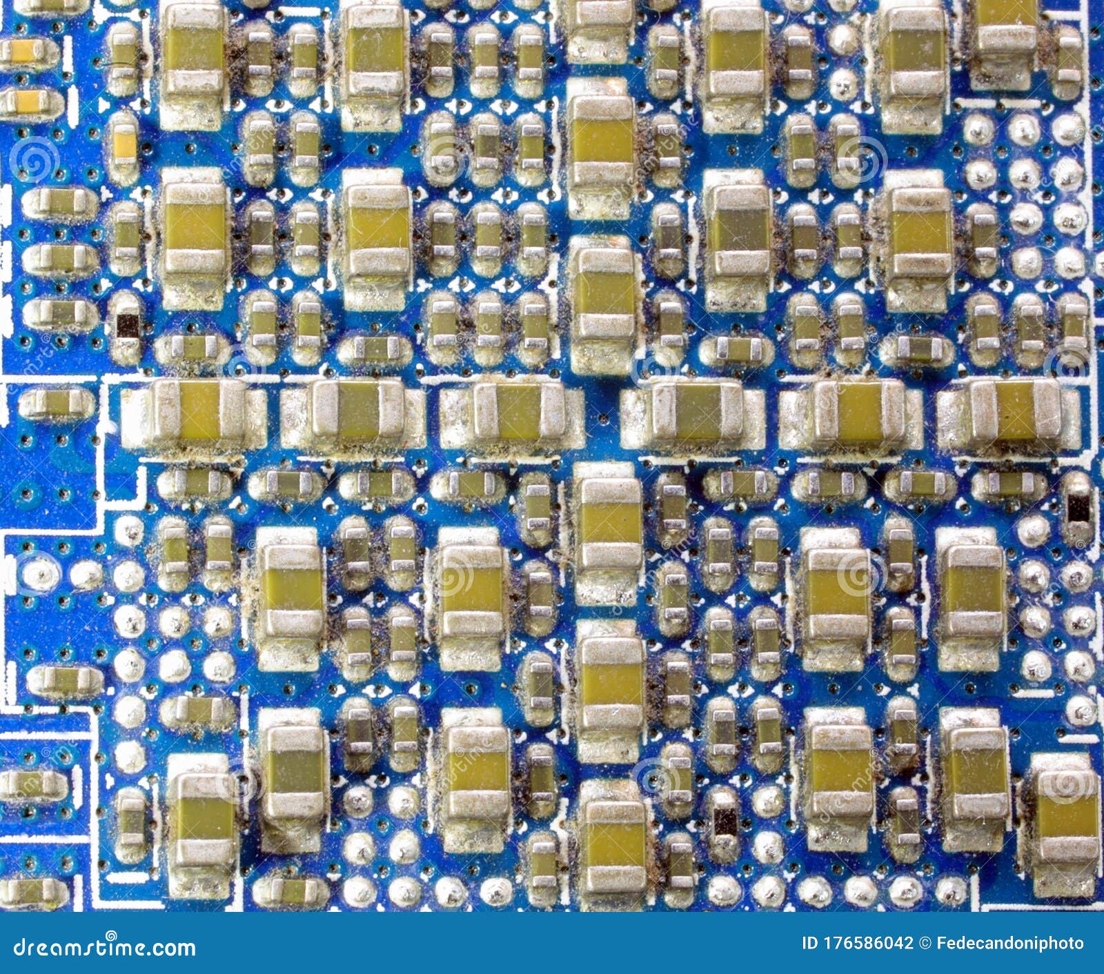 N Electronic Circuit with Miniaturized Electronic Components on Stock ...