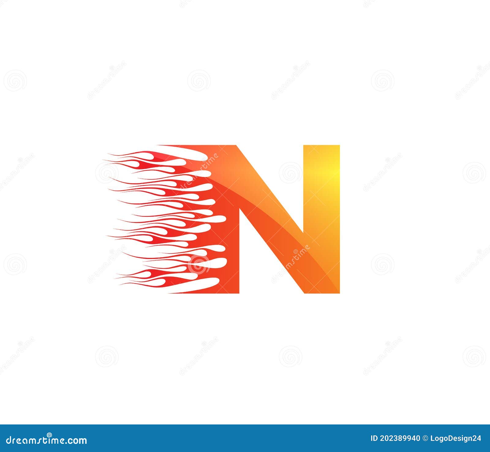 N Fire Creative Alphabet Logo Design Concept Stock Vector ...