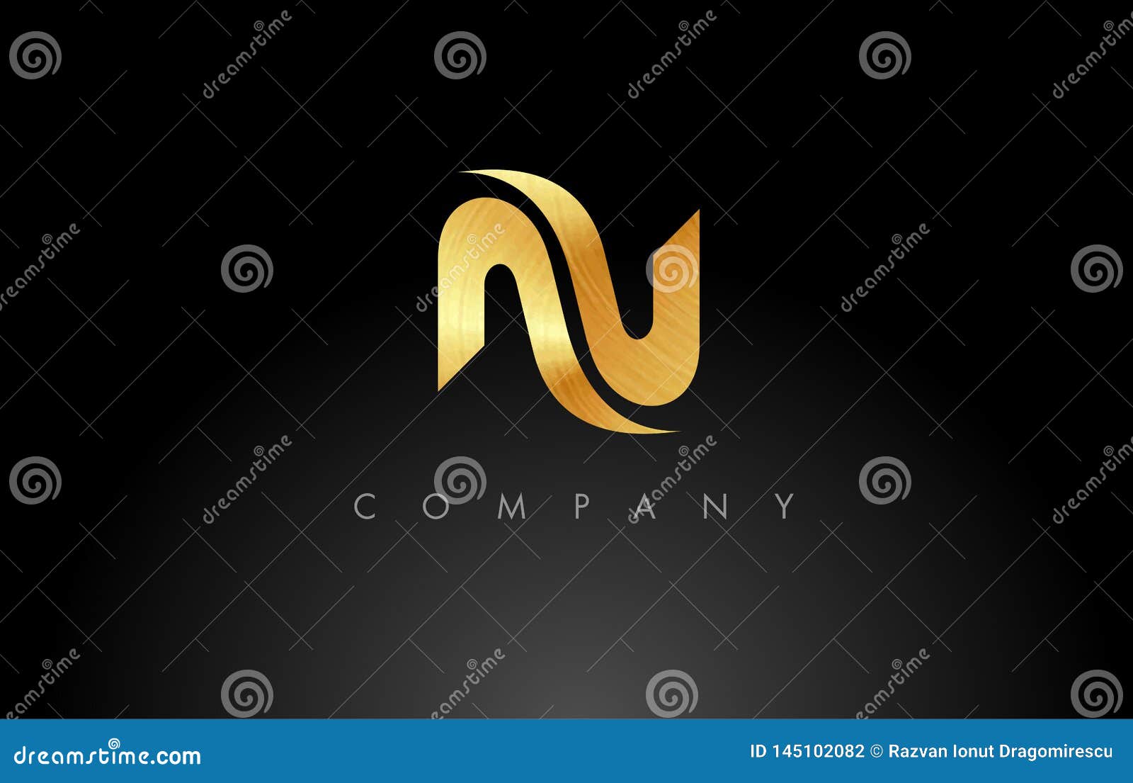N Gold Logo. N Letter Icon Design Vector Stock Vector - Illustration of ...
