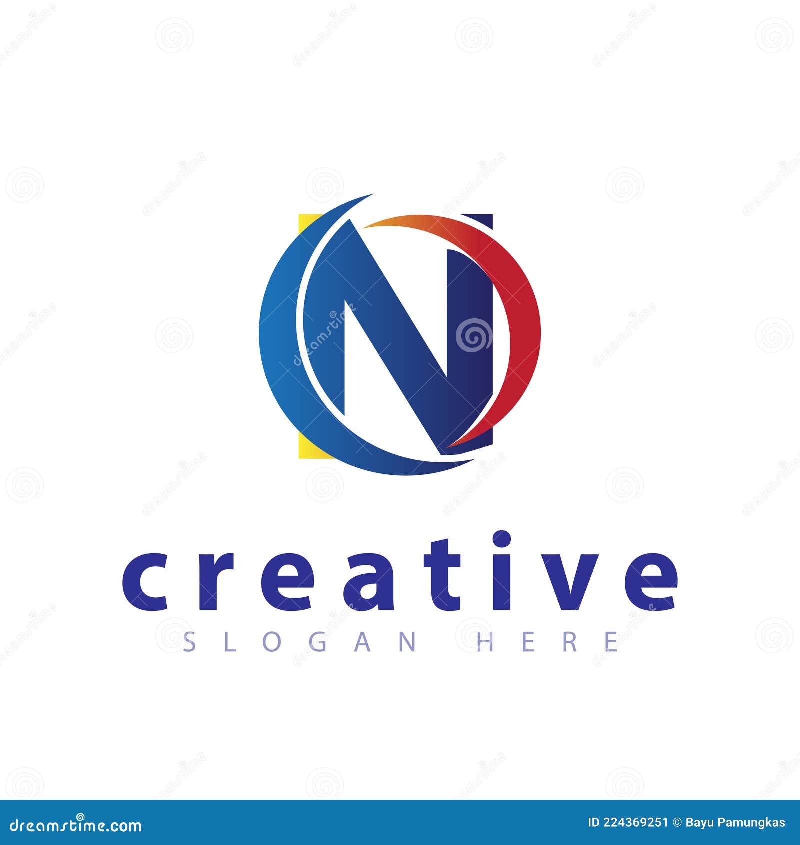 N Initial Letter with Abstract Circle Logo Vector Stock Vector ...