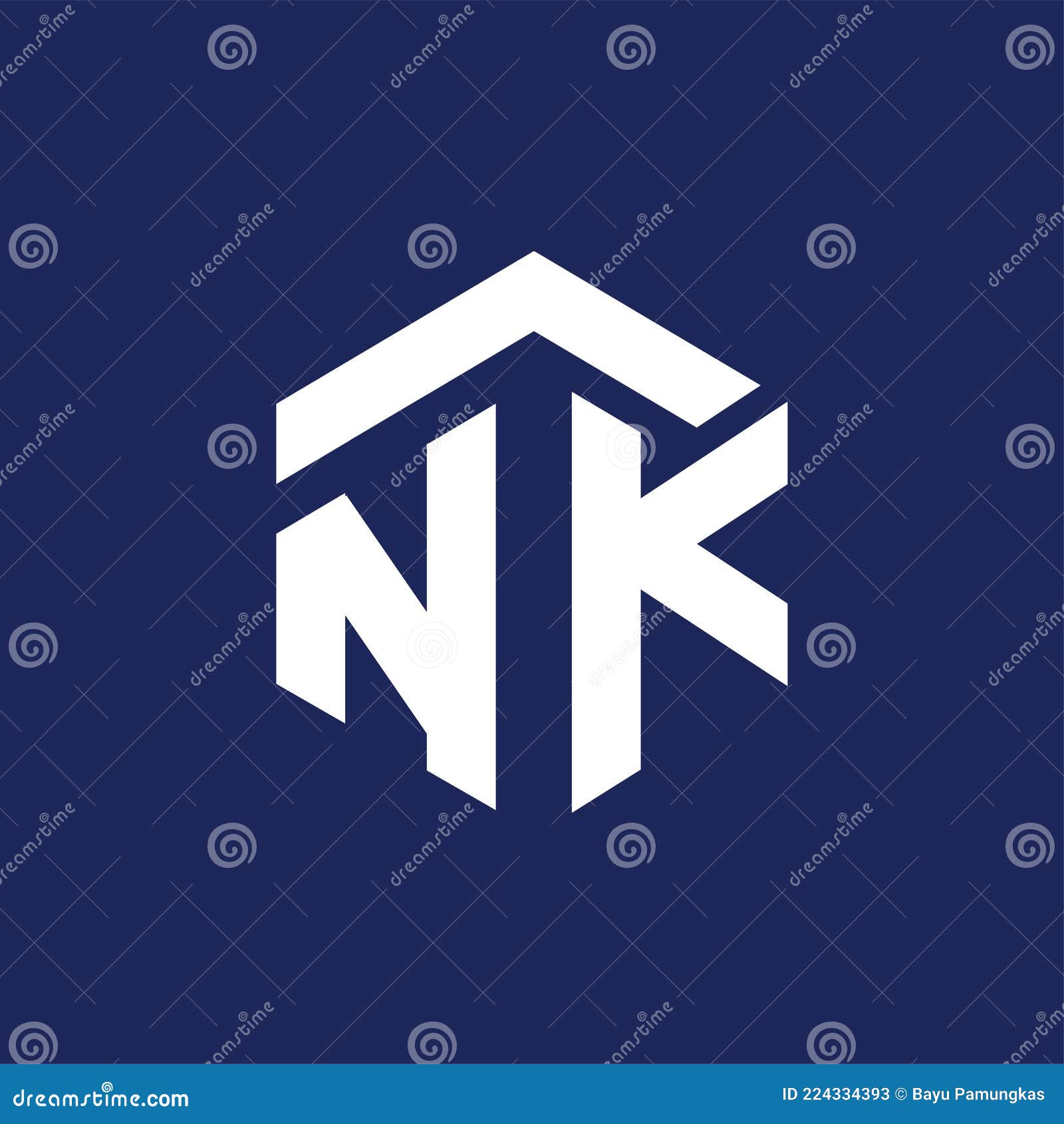 N K Initial Letter Hexagonal Logo Vector Stock Vector - Illustration of ...