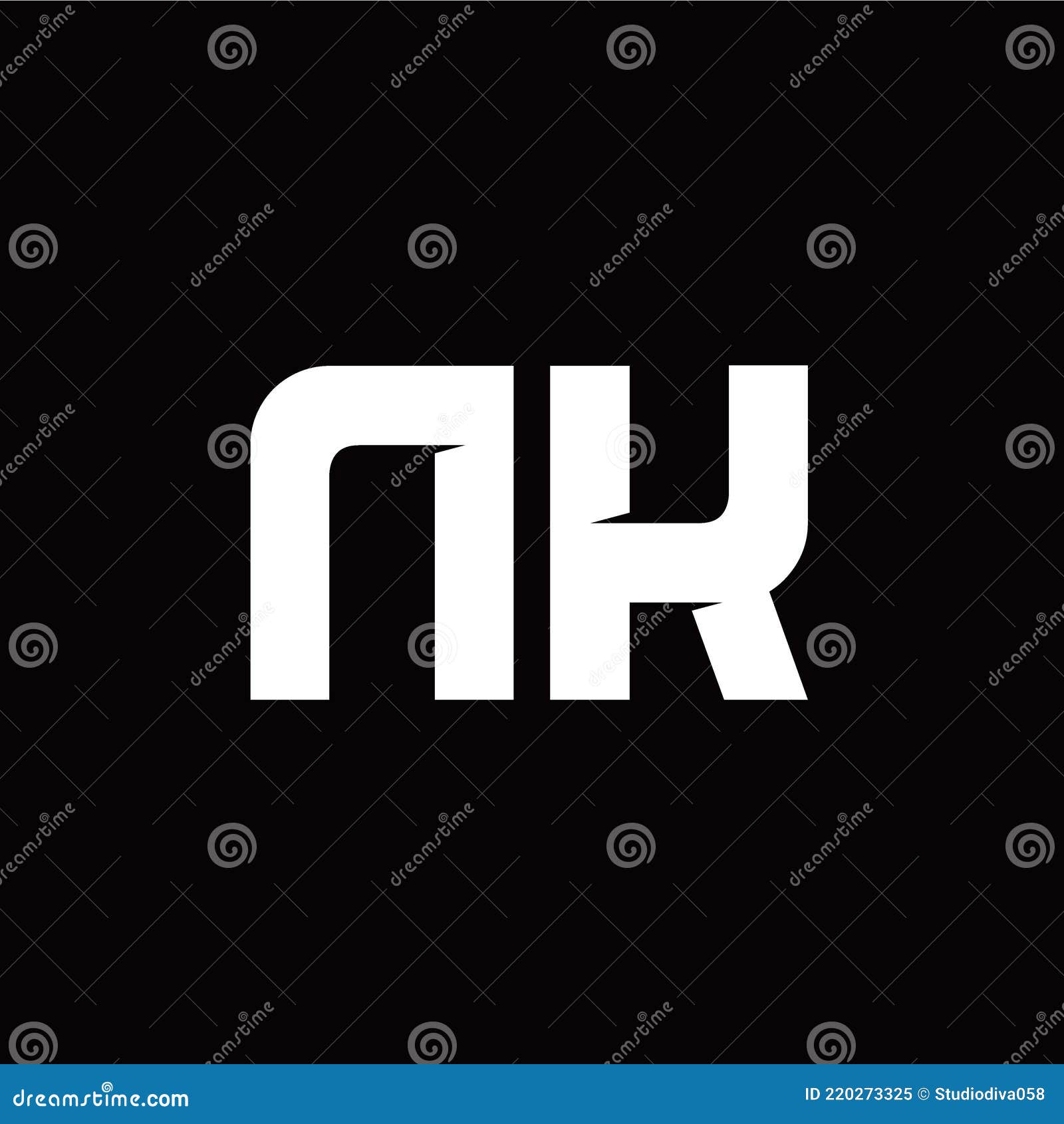 N K Letter Monogram Style Initial Logo Template Stock Illustration ...
