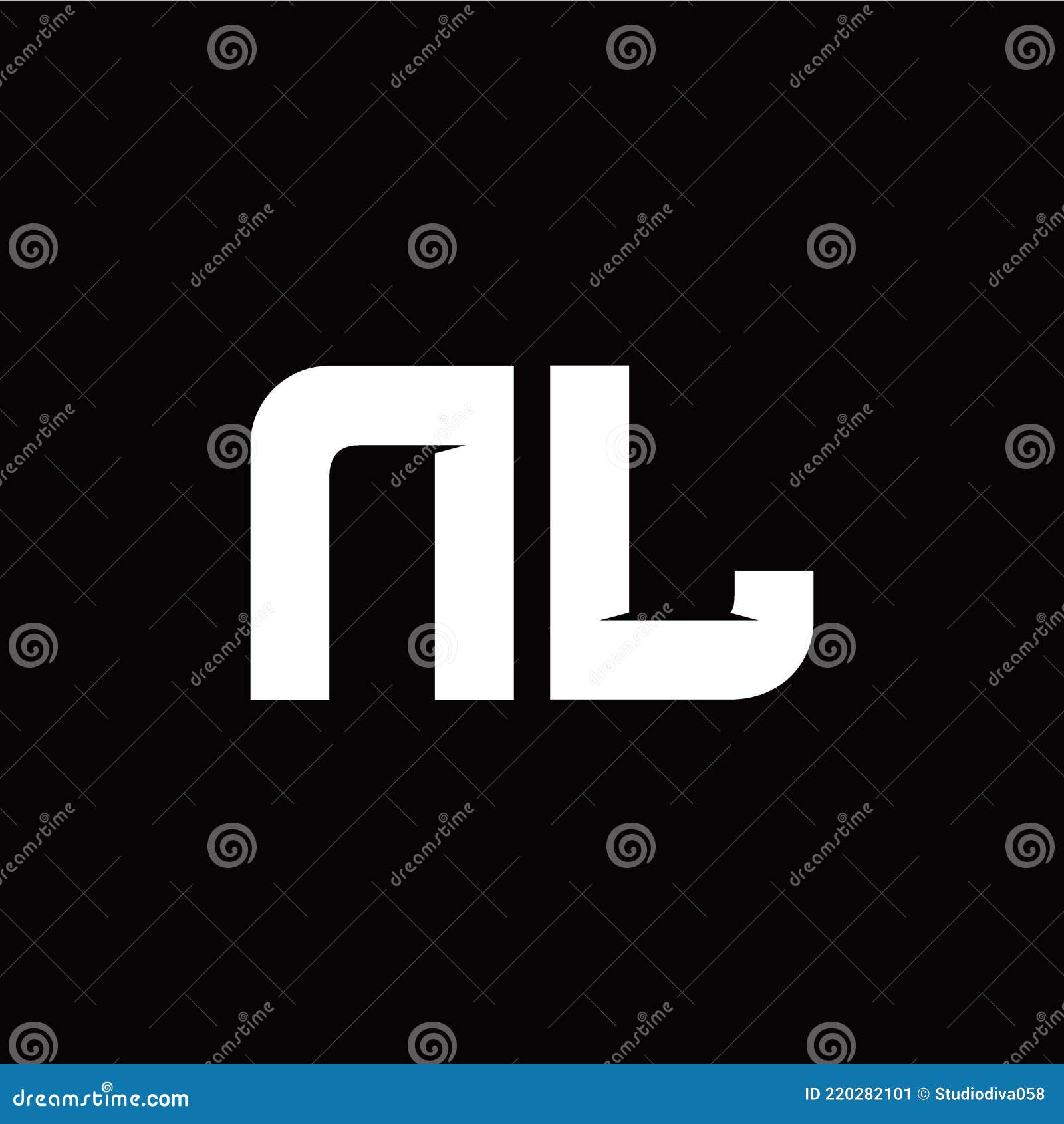N L Letter Monogram Style Initial Logo Template Stock Illustration ...