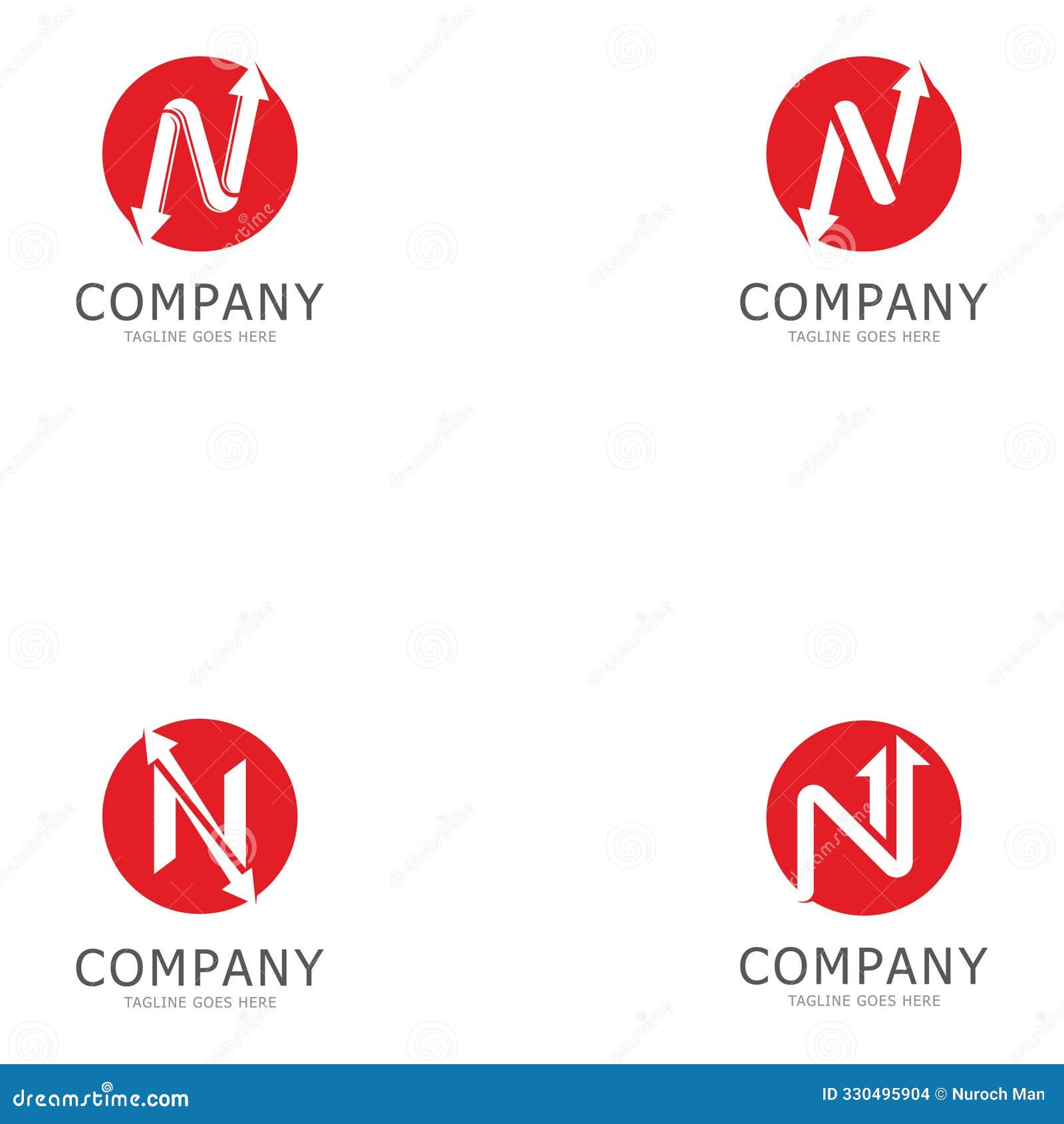 N Letter Arrow Template Vector Illustration Design Stock Vector ...