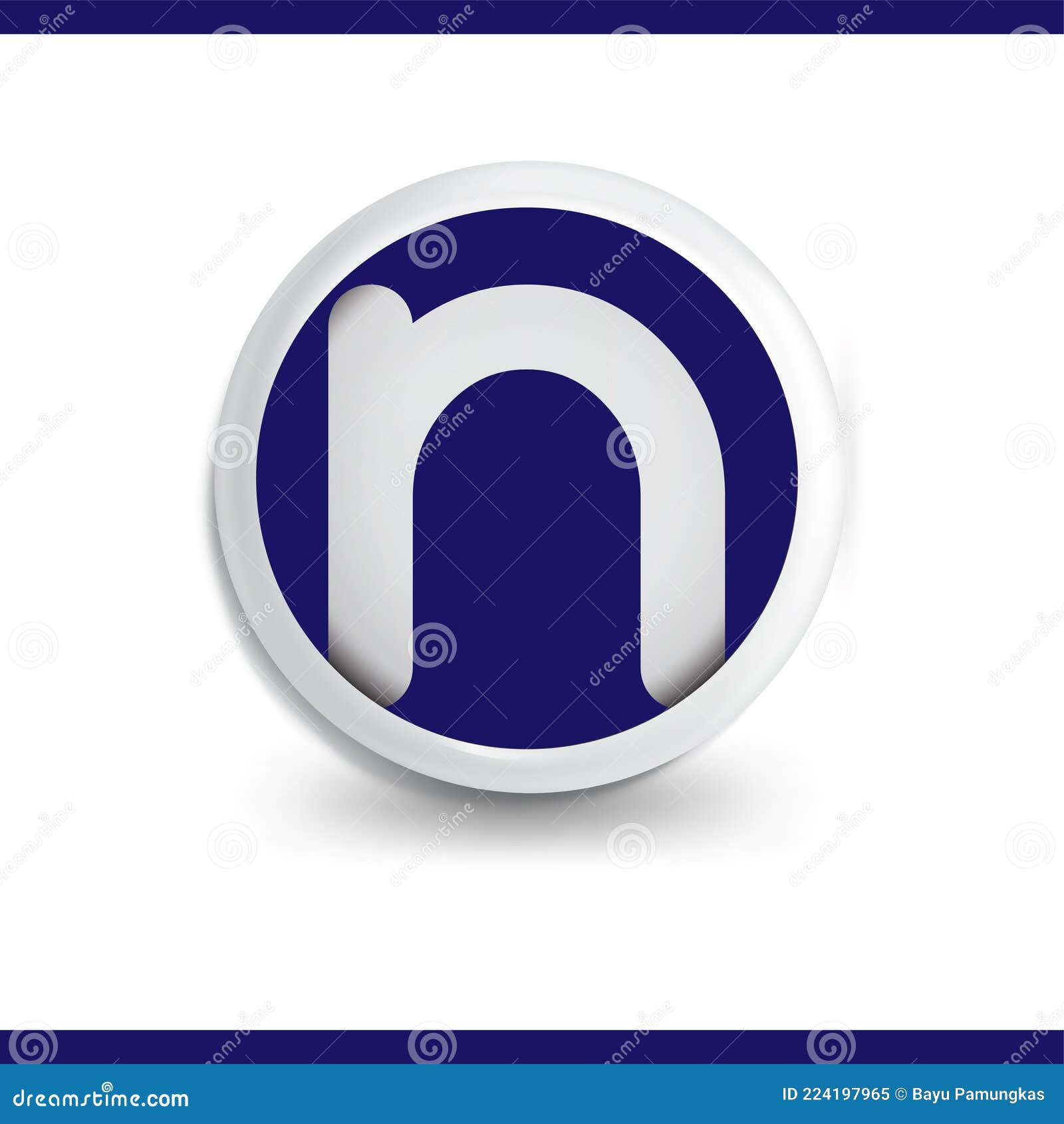 N Letter in Circle Icon Logo Element. Letter Logo Template Stock Vector ...