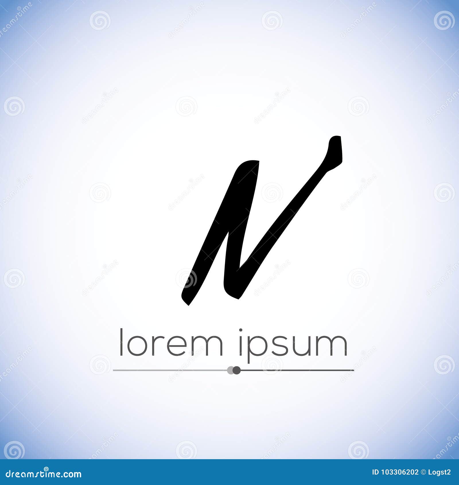 N Letter Hand Drawn Calligraphic Vector Logo Templates Stock Vector ...