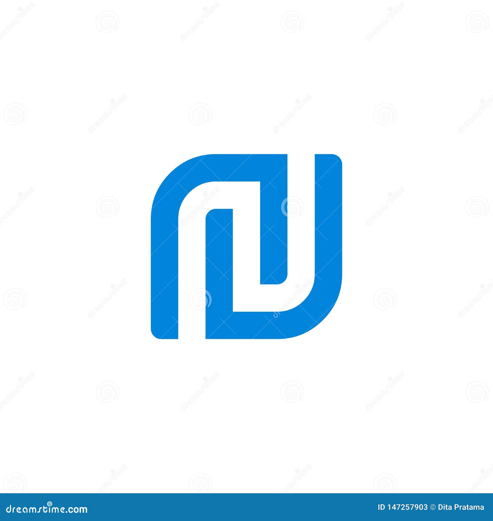 Two Inverted Lowercase R Letter Forming N Letter in Negative Space ...