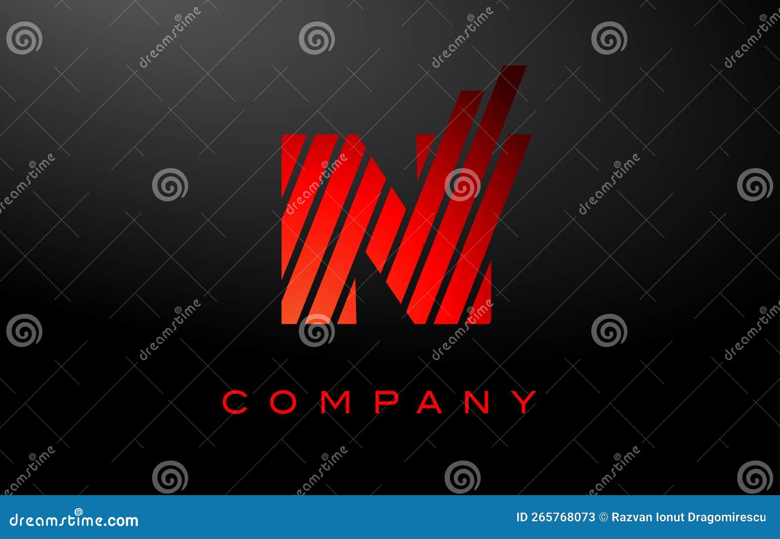 N Letter Logo with Red Lines Design Vector. Red Letter Icon ...