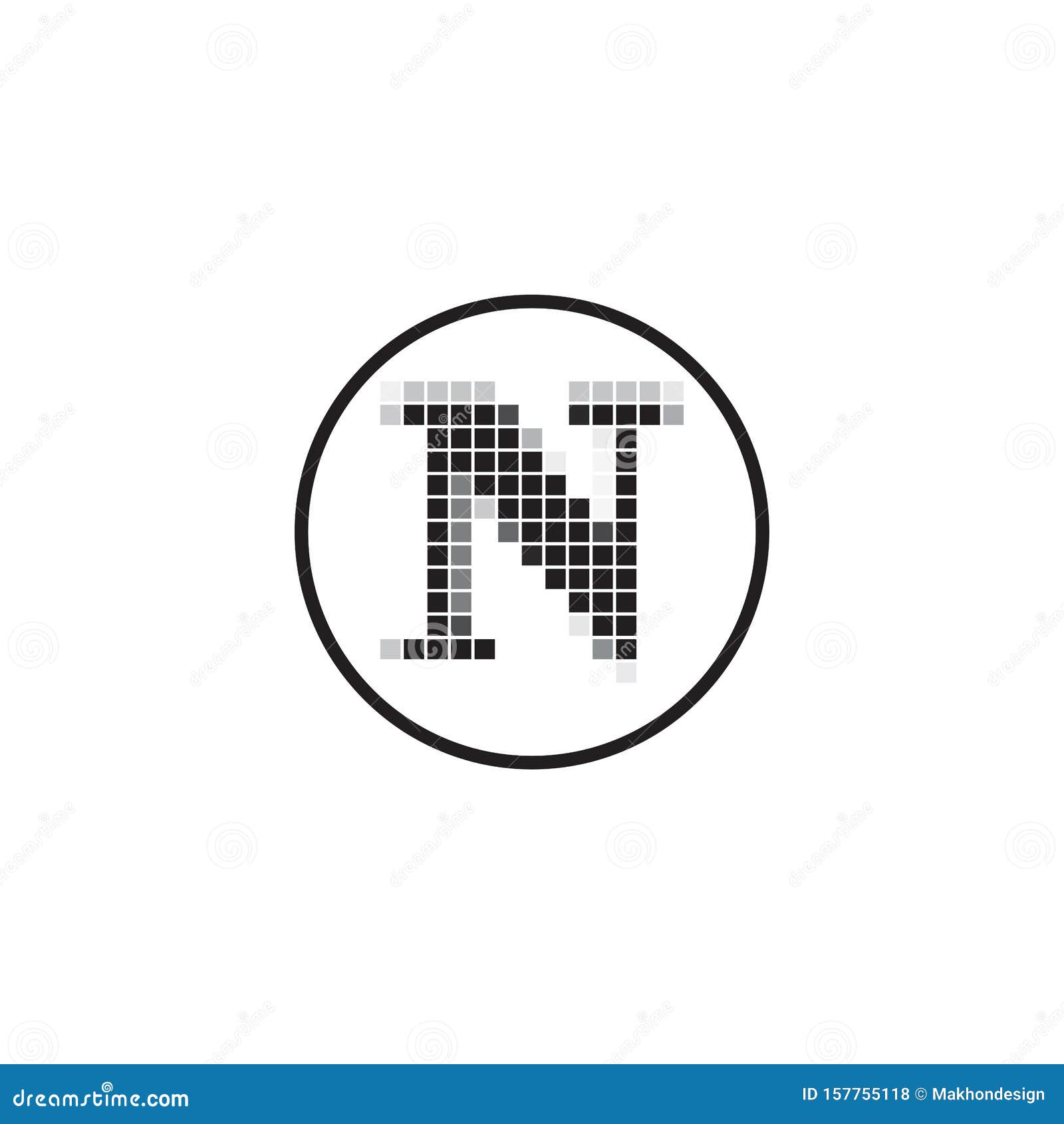 N Lettera Pixel Motion Design Logo, Pixel N Letter Vector Design ...