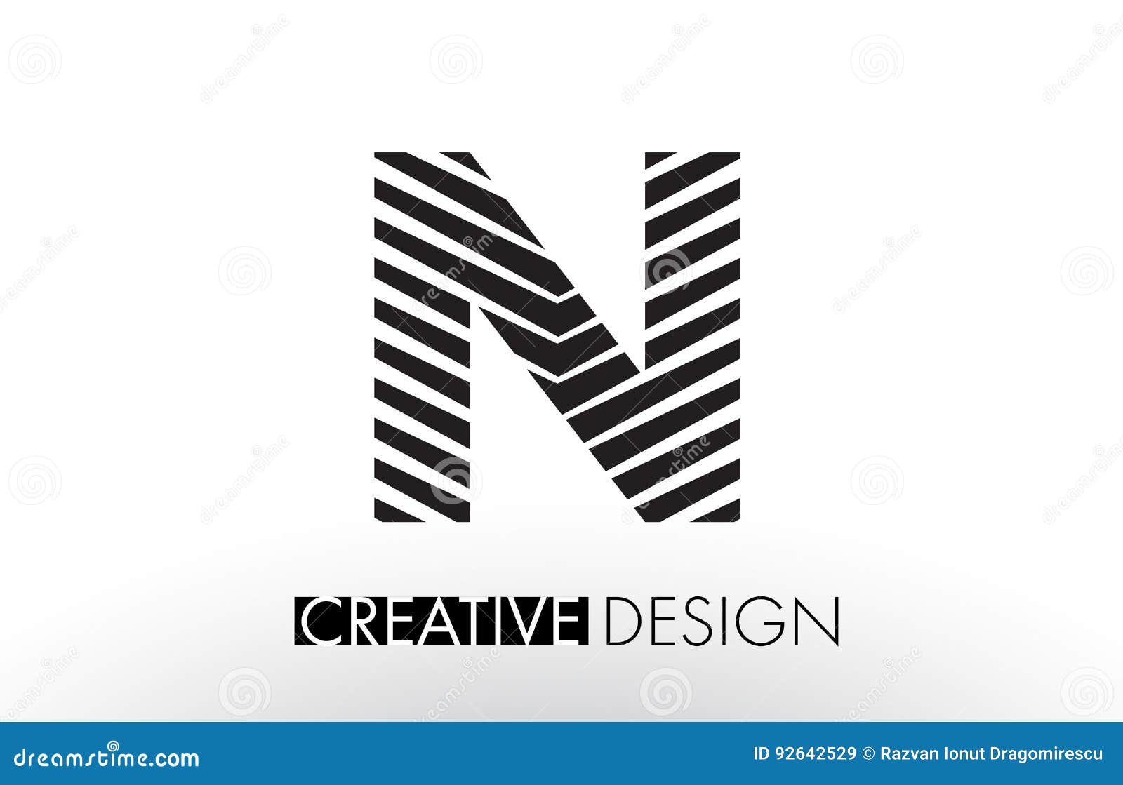 N Lines Letter Design with Creative Elegant Zebra Stock Vector ...