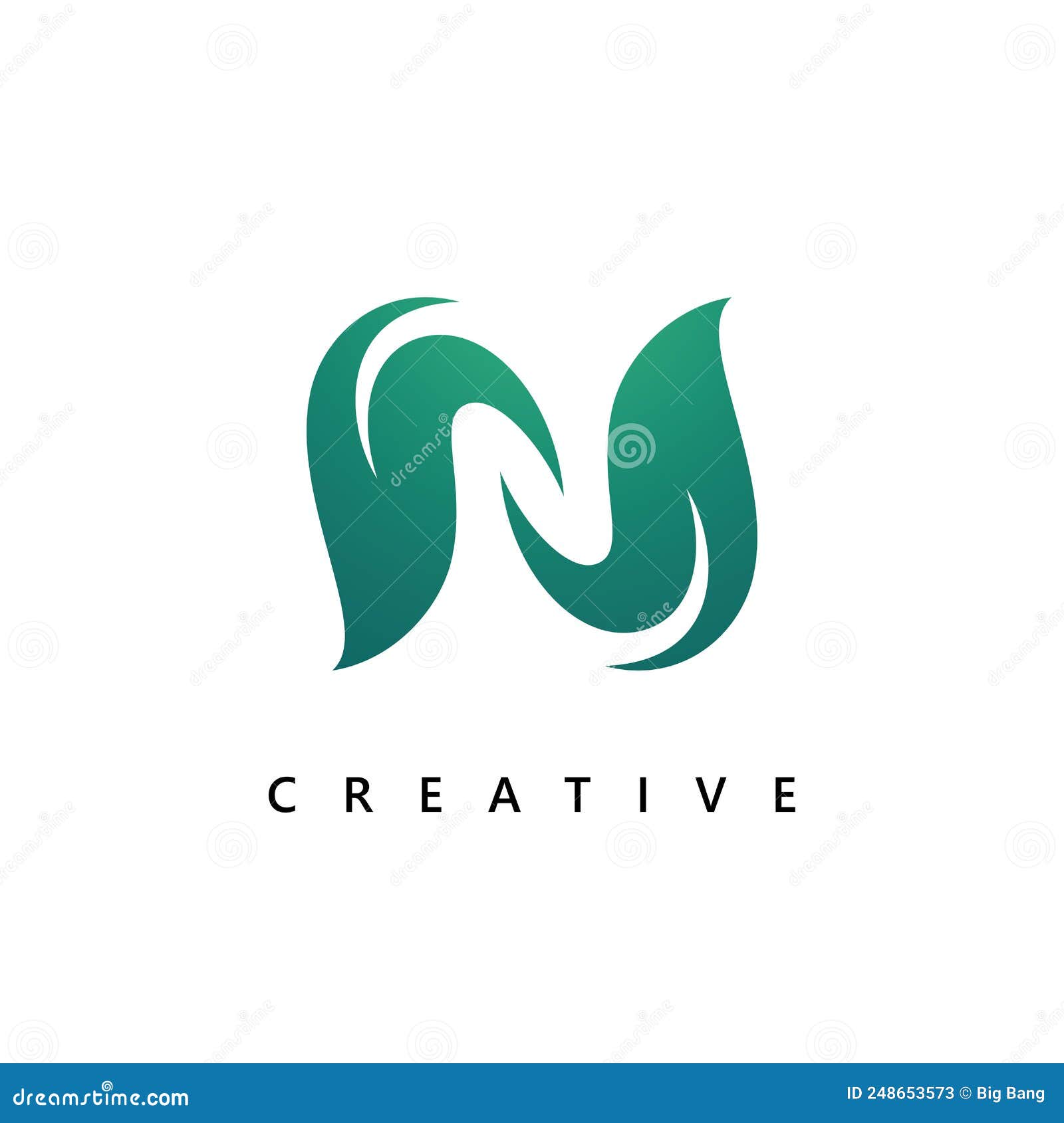 N Logo Design and Template. Creative N Leaf Icon Initials Based Letters ...