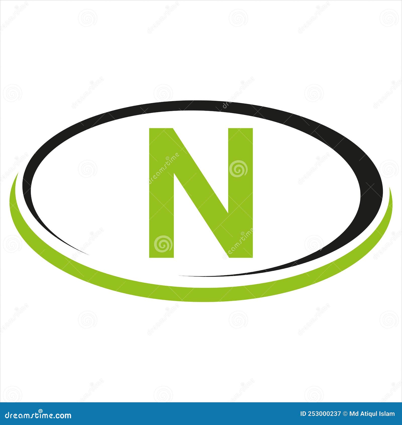 N Logo Simple Design Isolated on White Background. Stock Vector ...