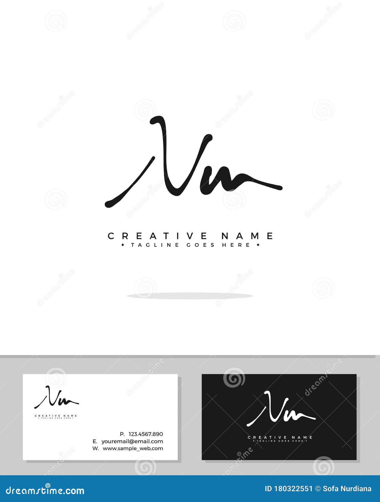 N M NM Initial Logo Signature Vector. Handwriting Concept Logo Stock ...