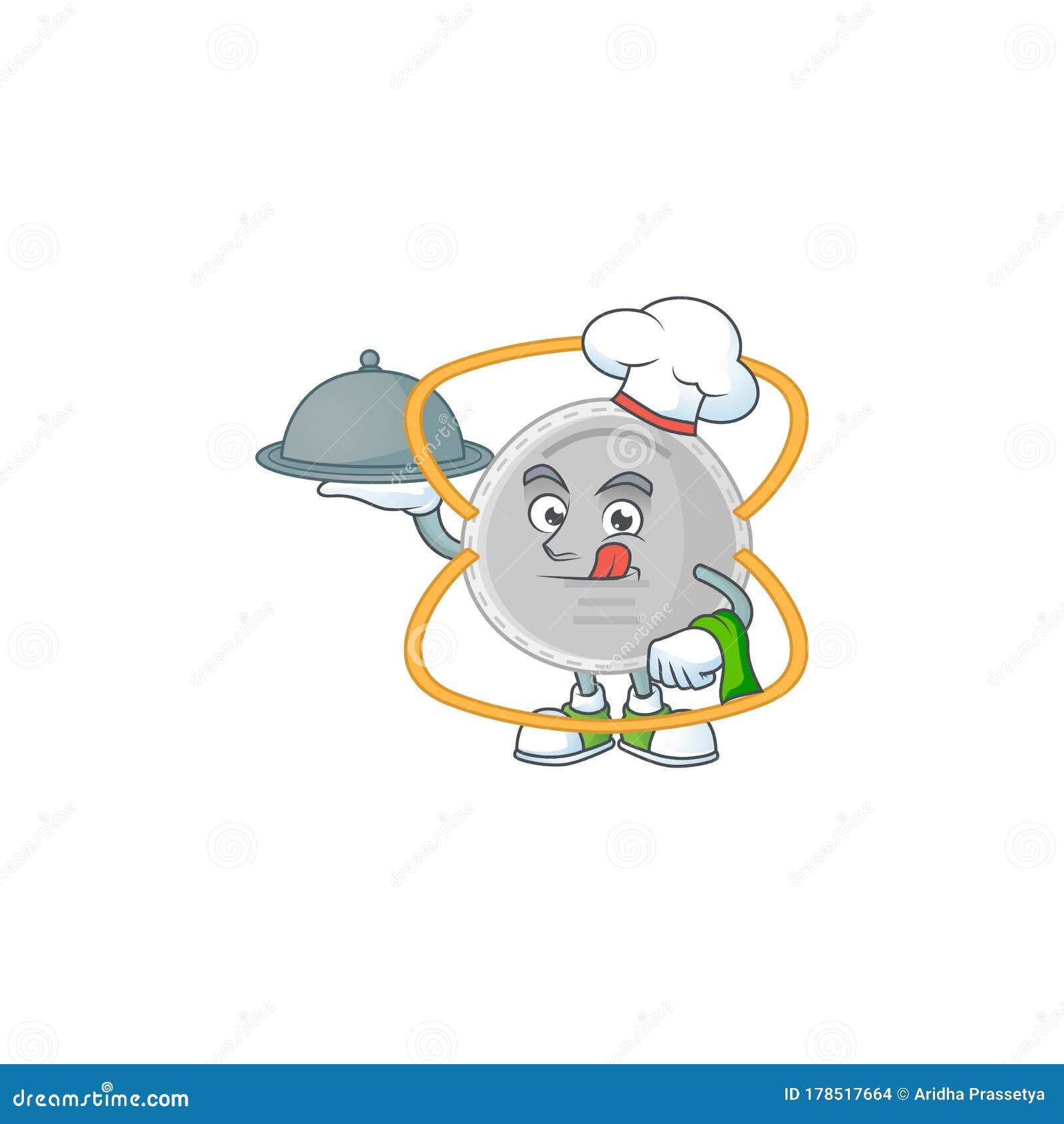 A N95 Mask Chef Cartoon Design with Hat and Tray Stock Vector ...