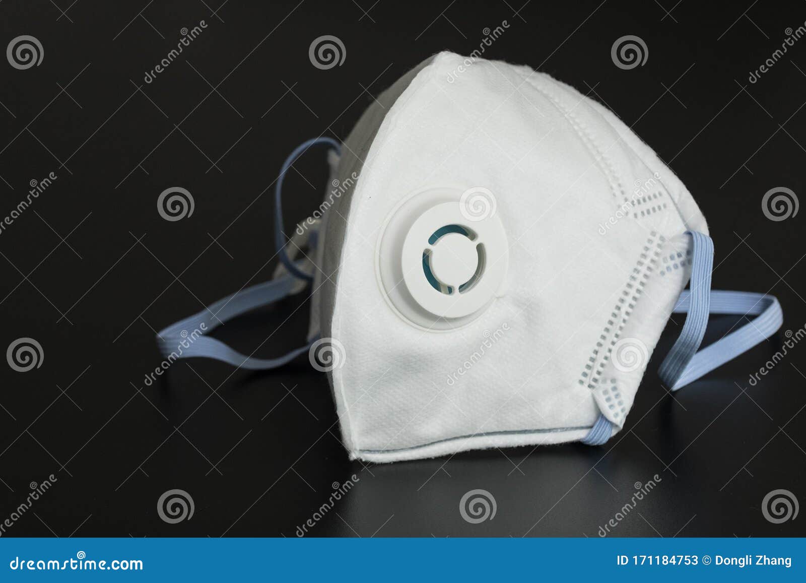 The N95 Mask,placed on Black Background View Stock Image - Image of ...