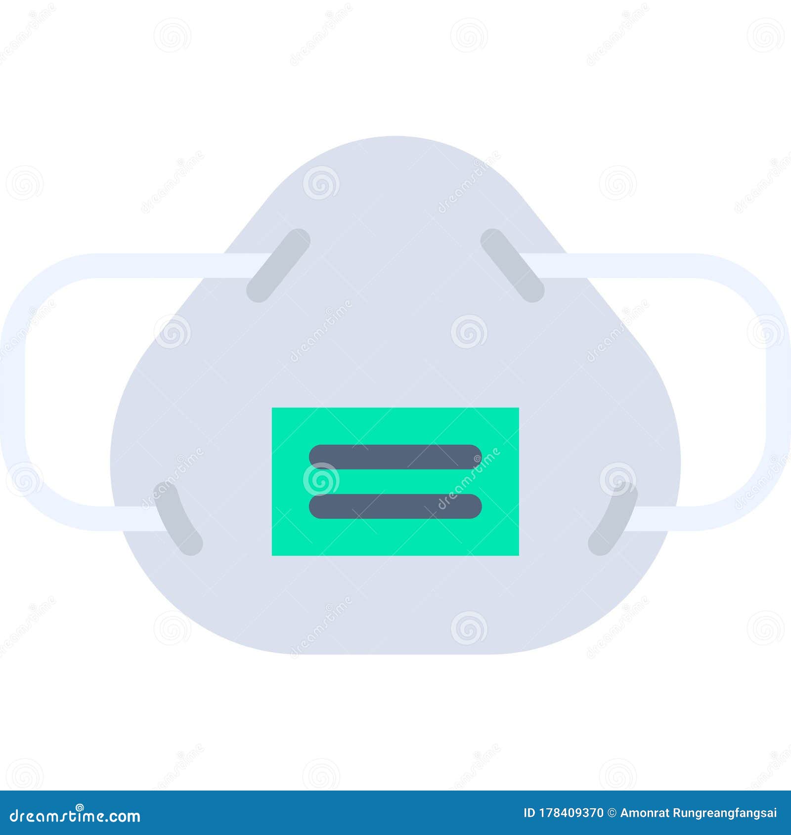 N95 Mask Vector Illustration, Flat Style Icon Stock Vector ...