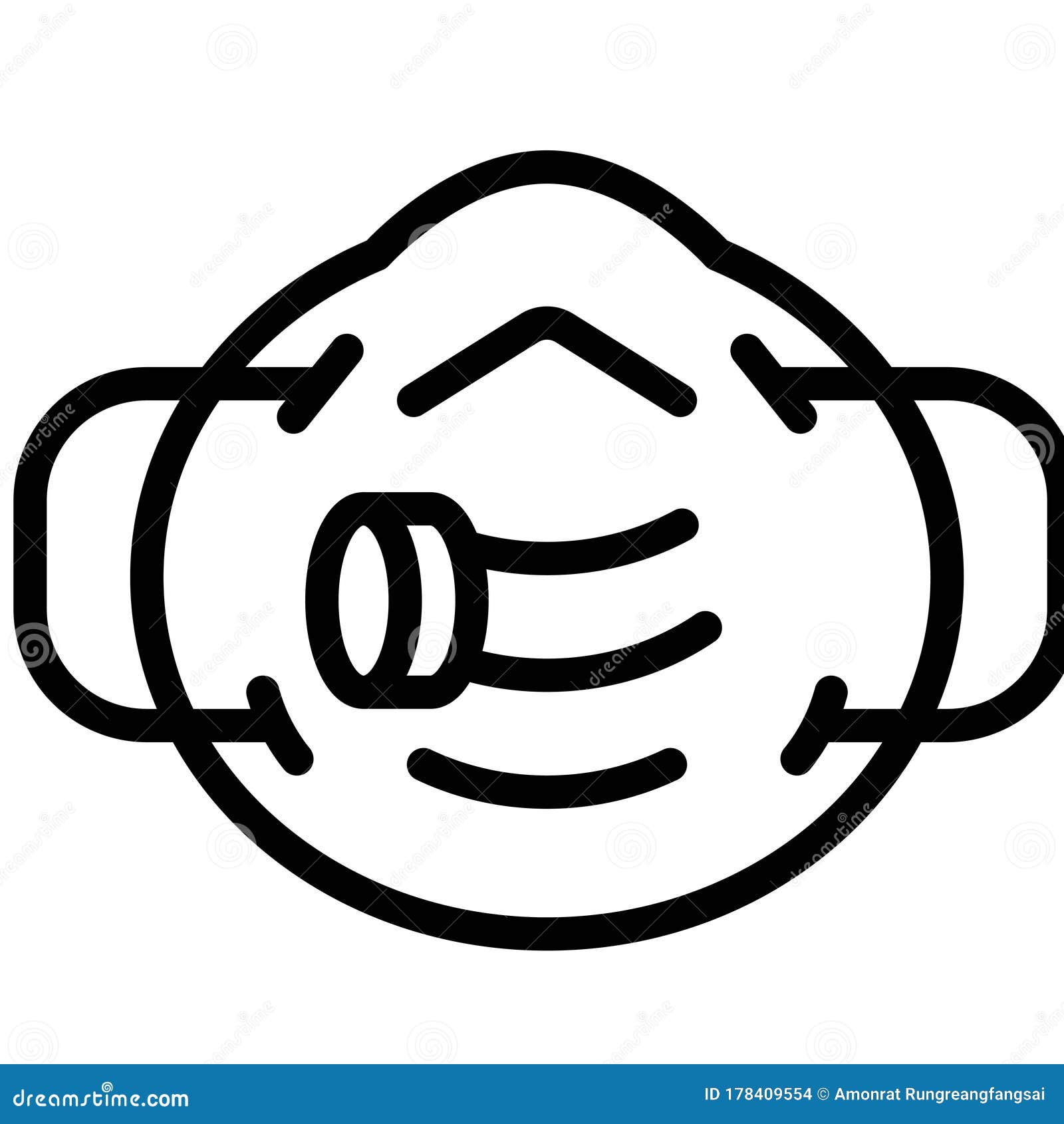 N95 Mask Vector Illustration, Line Style Icon Stock Vector ...