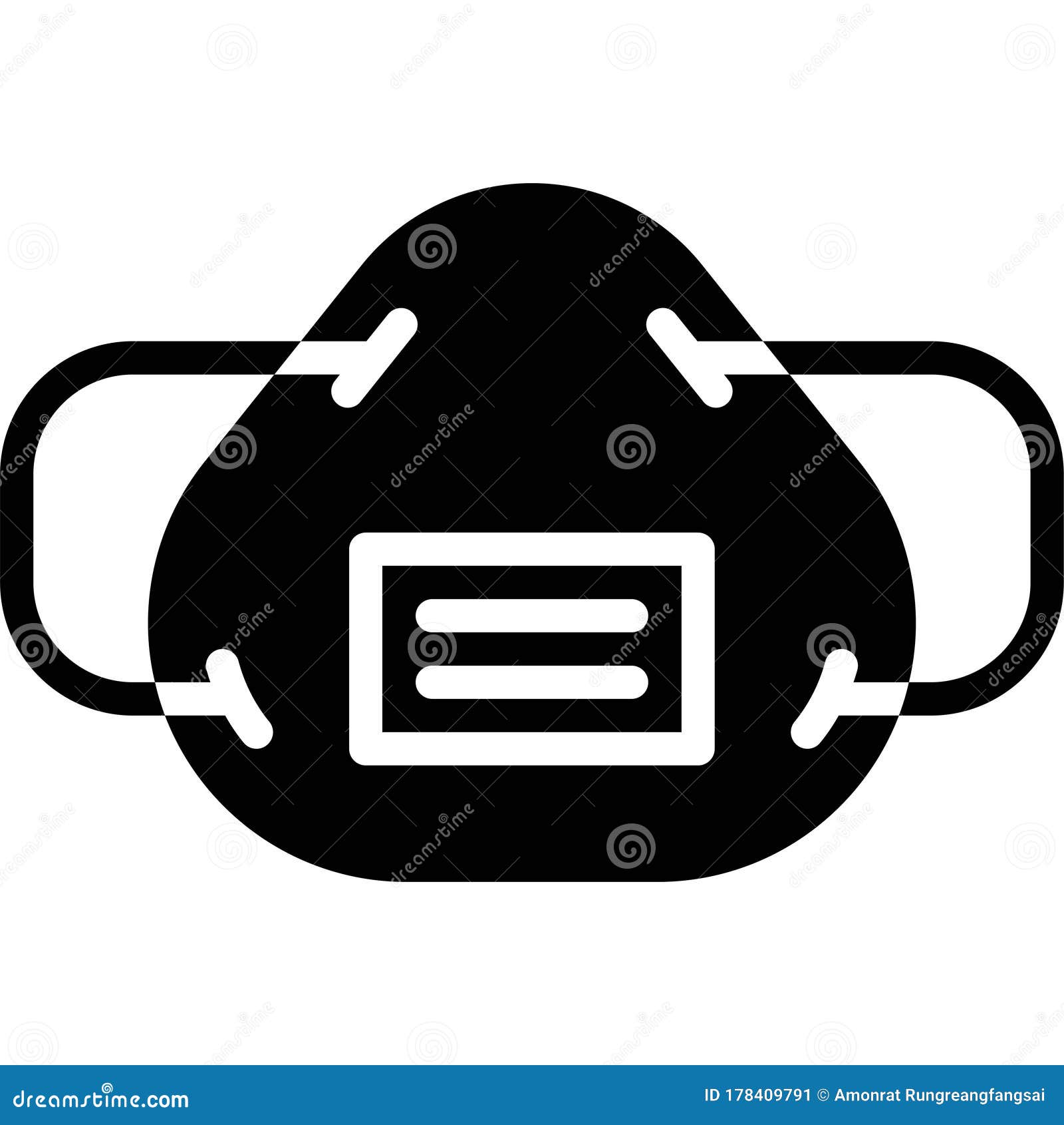 N95 Mask Vector Illustration, Solid Style Icon Stock Vector ...