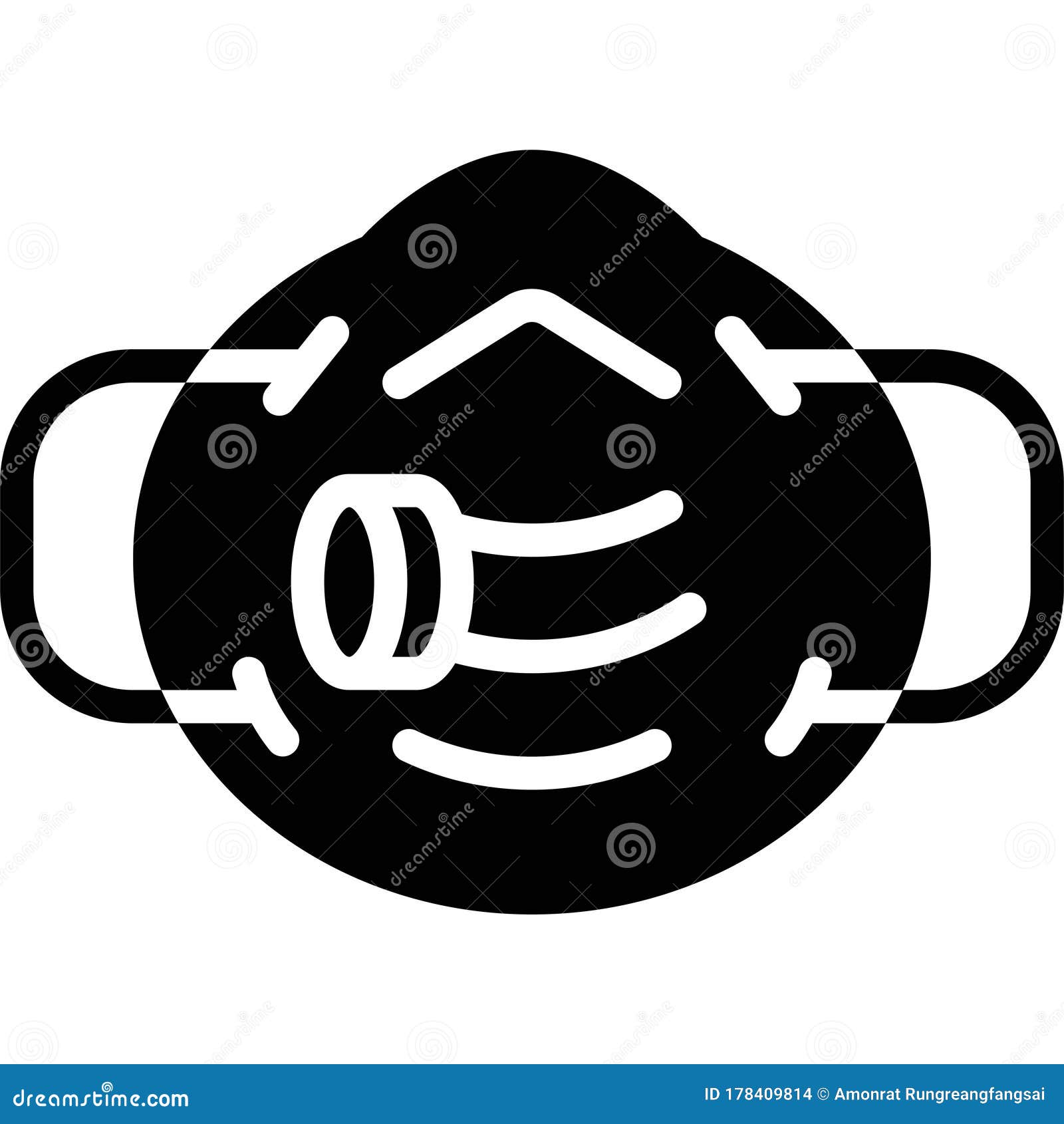 N95 Mask Vector Illustration, Solid Style Icon Stock Vector ...