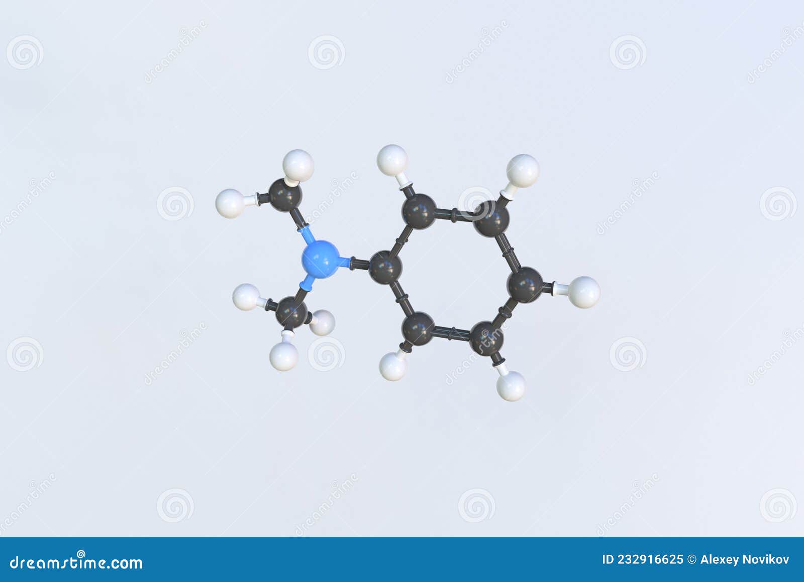 N,n-dimethylaniline Molecule Made with Balls, Scientific Molecular ...