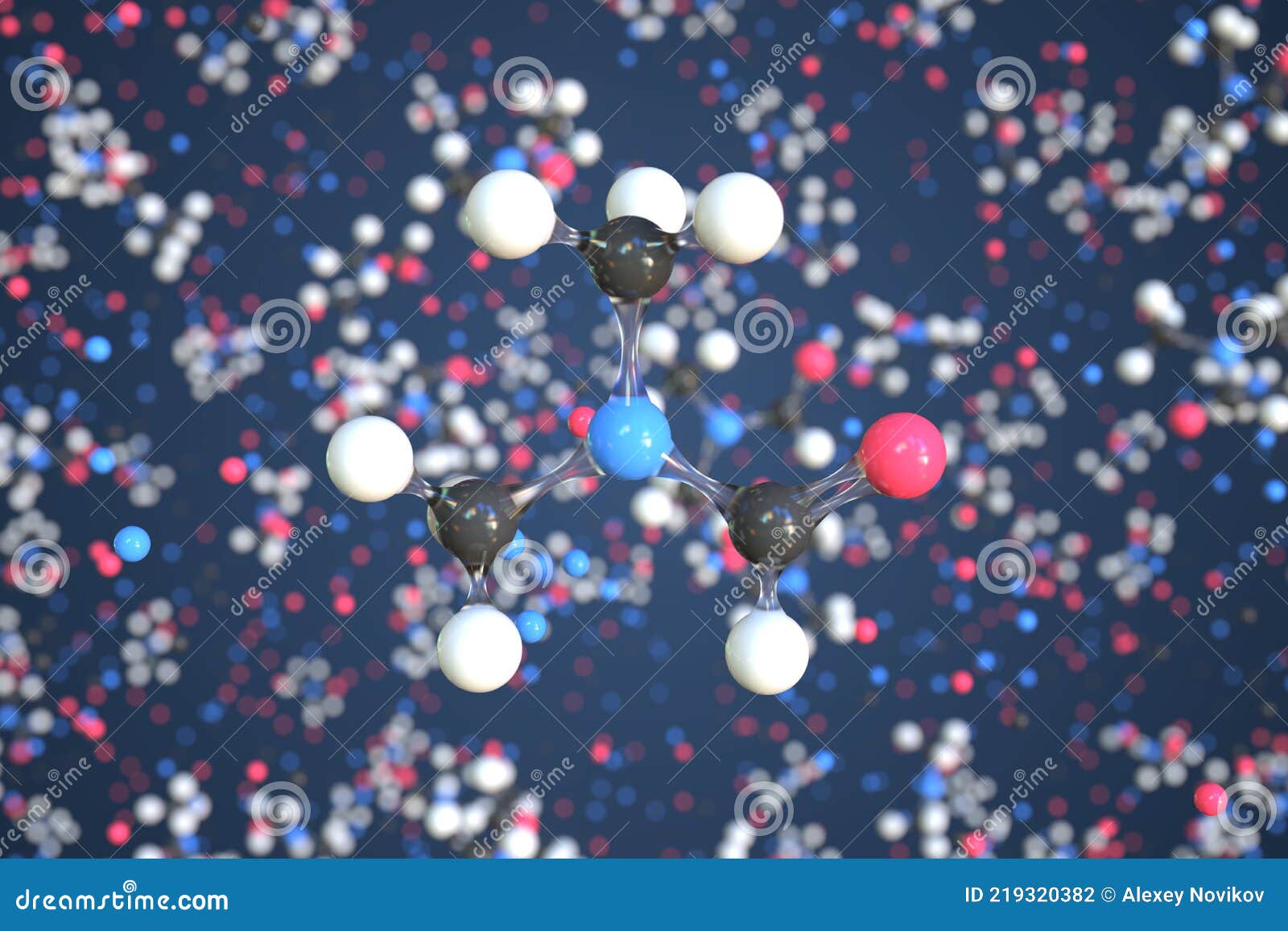 Dimethylformamide (DMF) Chemical Solvent Molecule. Atoms Are ...