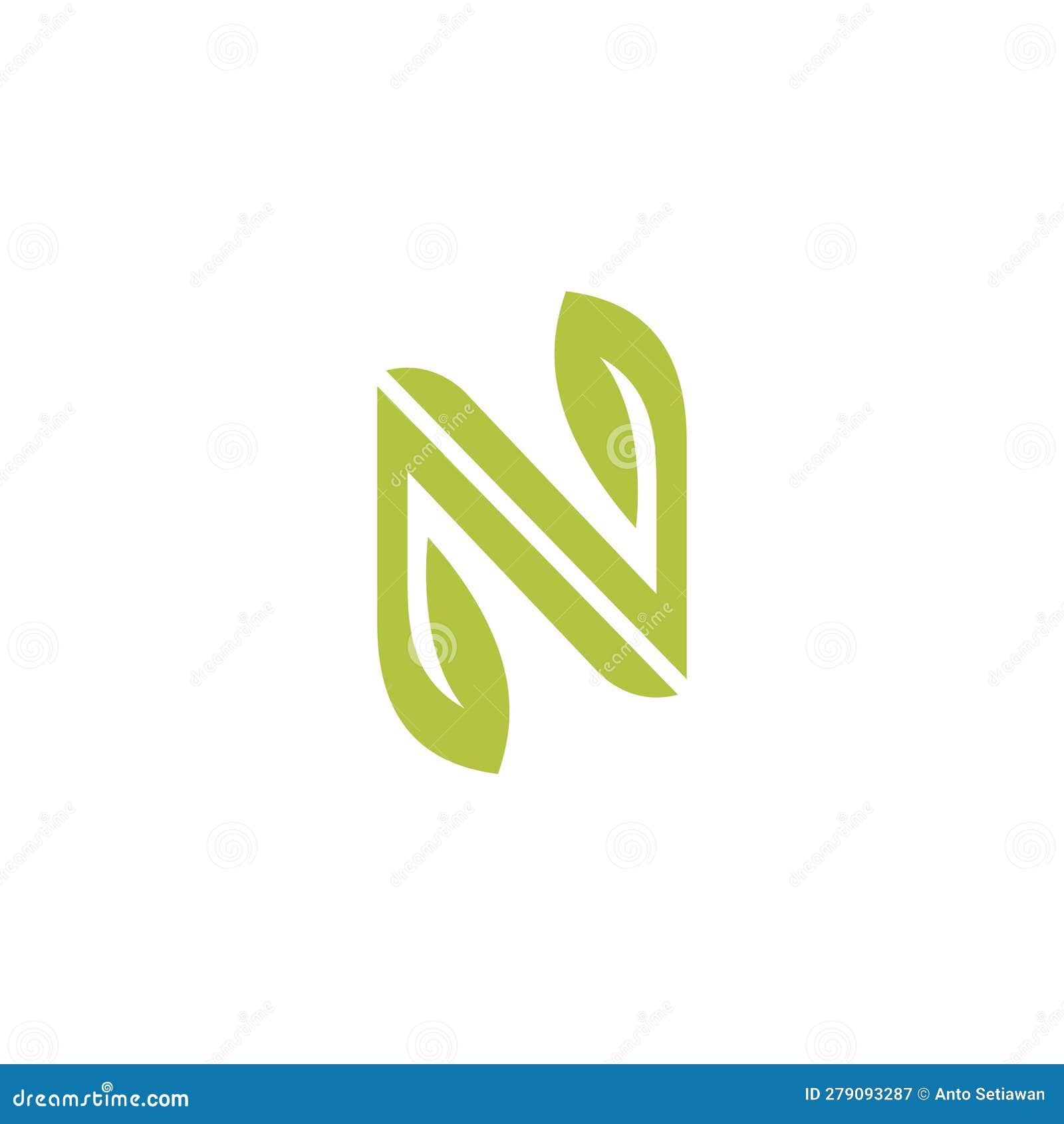 N Nature Logo Simple Combination Letter N + Leaf Stock Vector ...