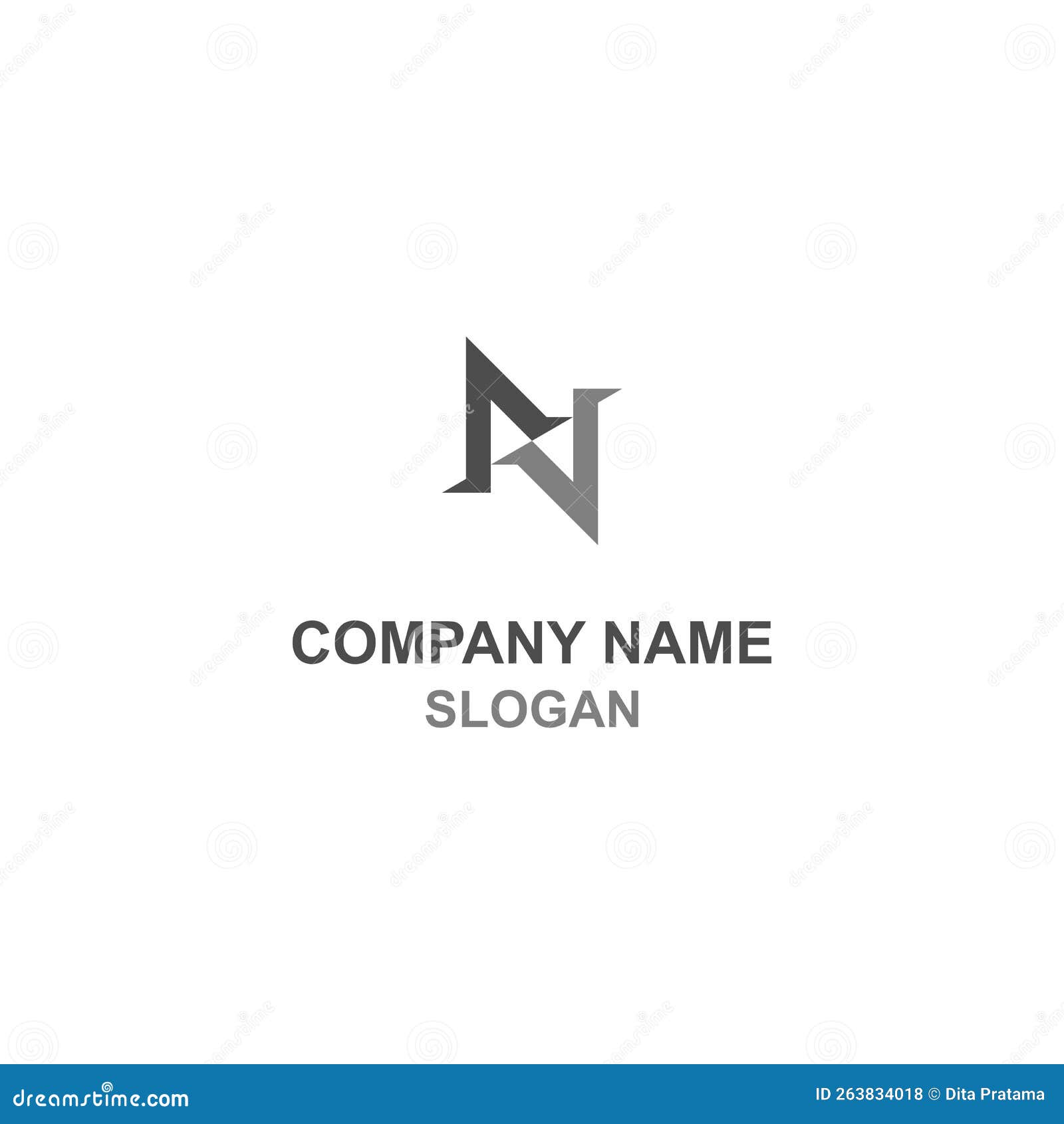 N or NN Letter Initial Logo, Alphabetical Letter in Unique Shape. Stock ...