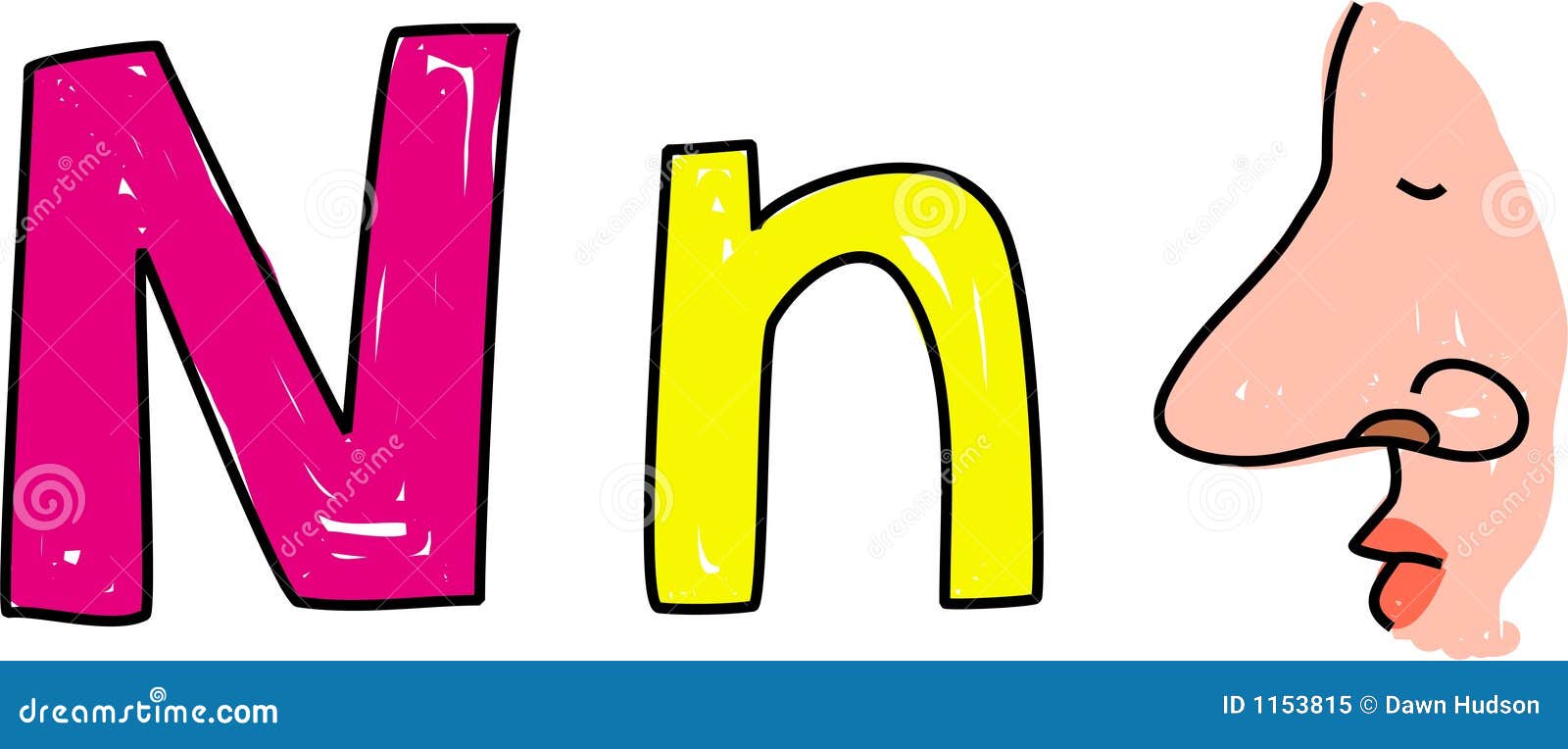 N is for nose stock vector. Illustration of lowercase - 1153815