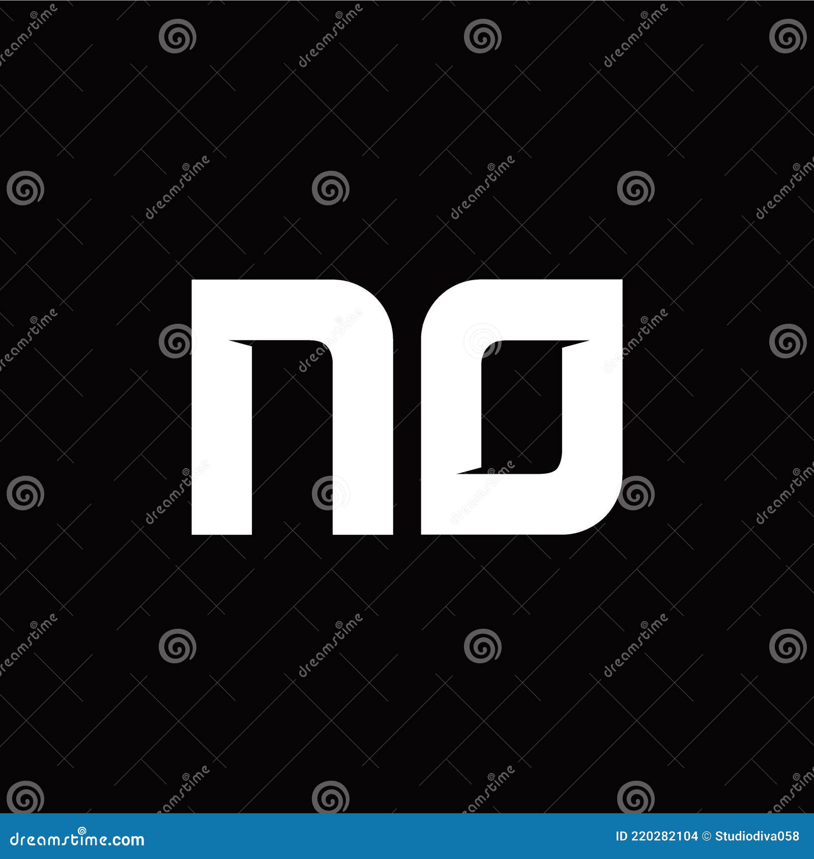 N O Letter Monogram Style Initial Logo Template Stock Illustration ...