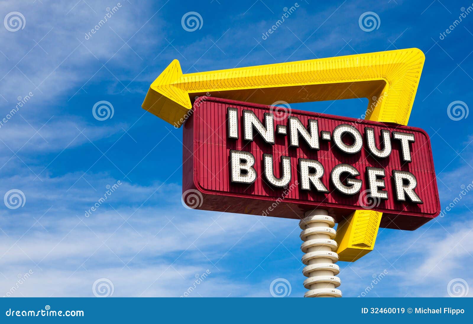 In-n-Out Burger Sign in Front of Blue Sky Editorial Stock Image - Image ...