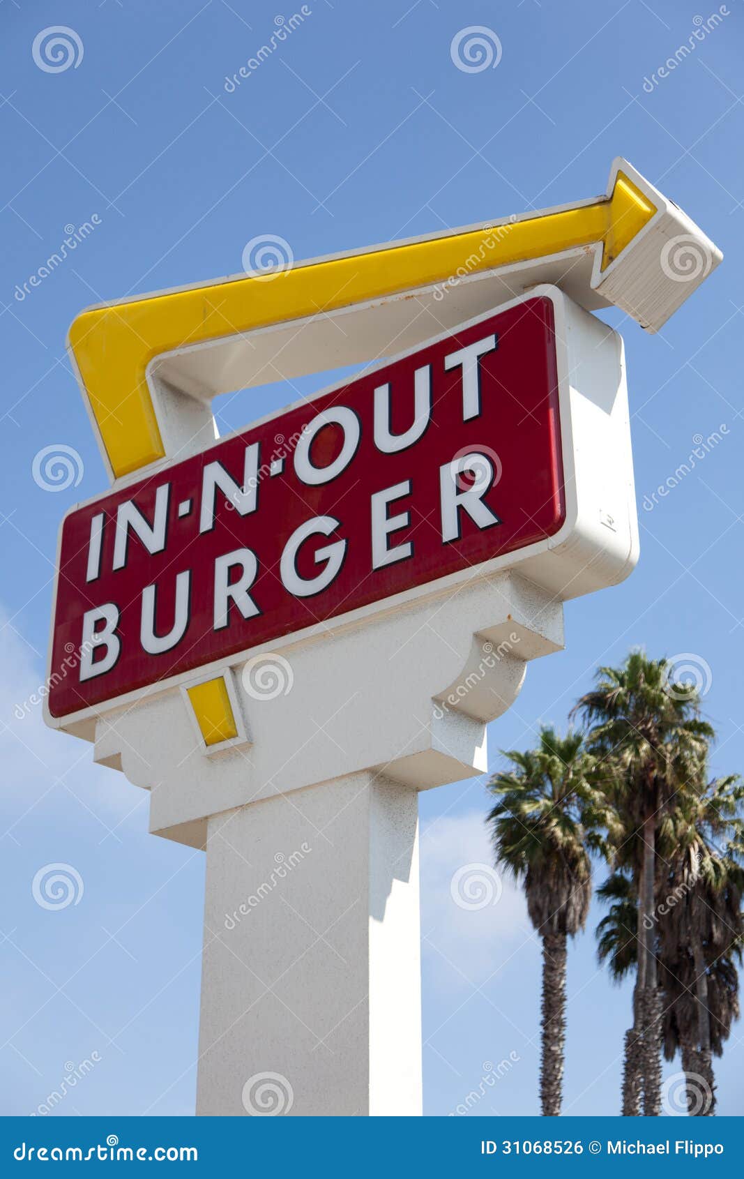 In-n-out Burger Sign with a Sky Blue Background Stock Photo - Image of ...