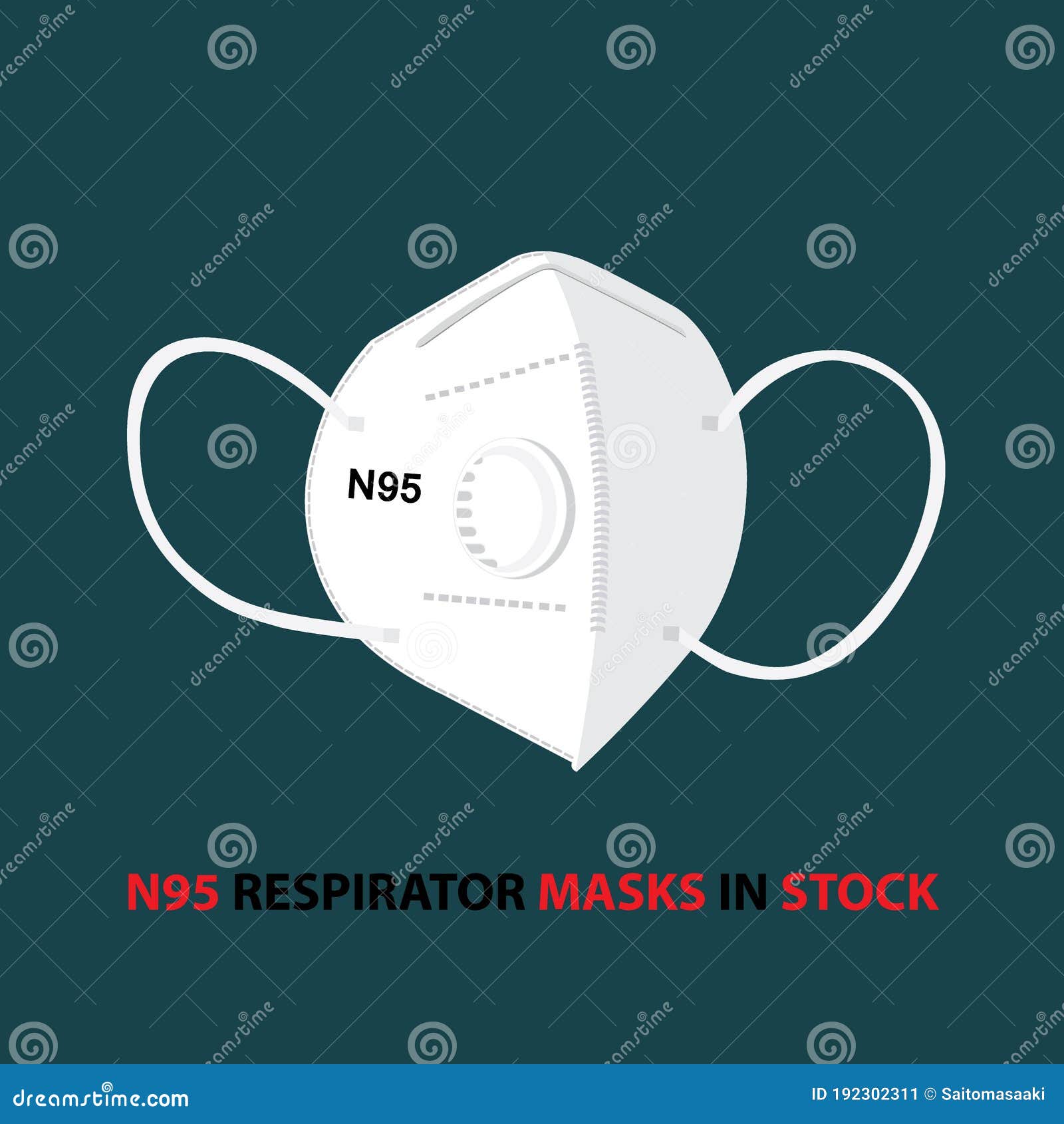 N95 Respirator Face Mask Vector Graphic Design Stock Vector ...