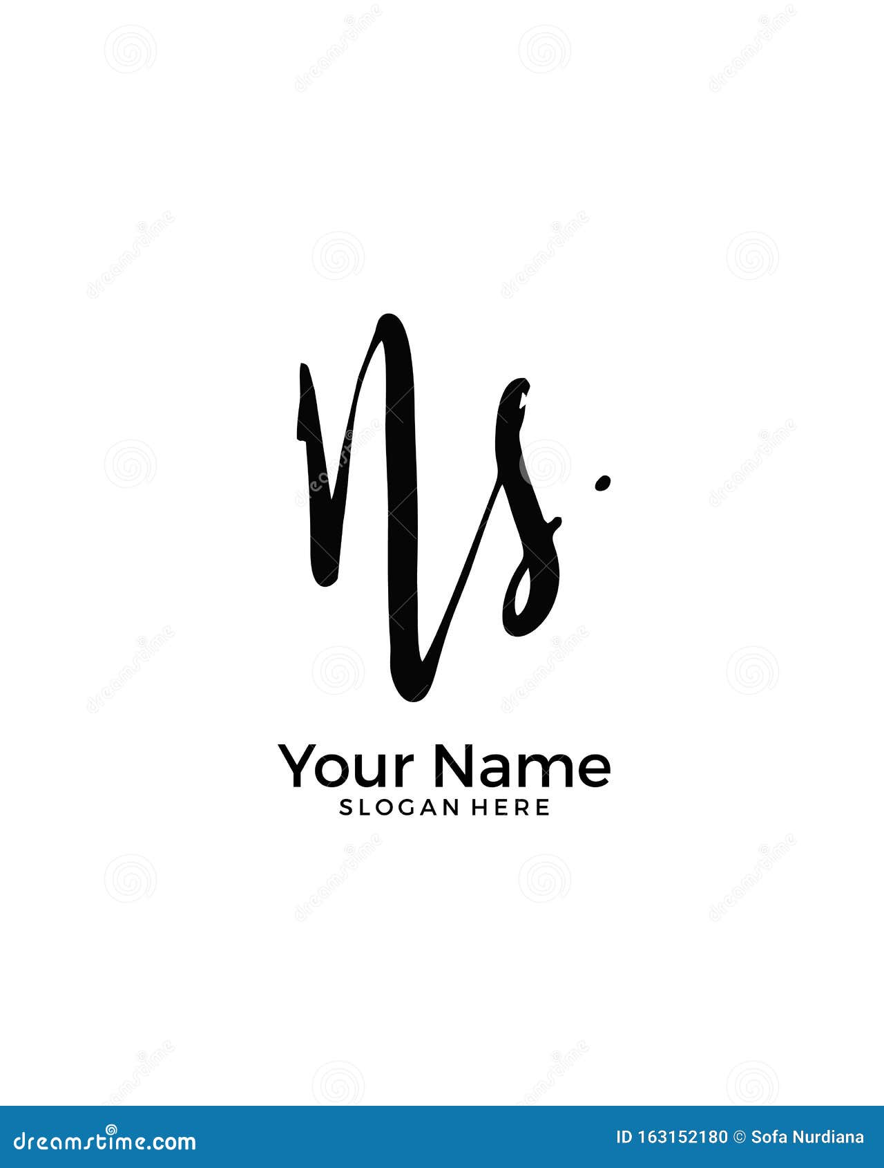 N S NS Initial Logo Signature Vector. Handwriting Concept Logo. Stock ...